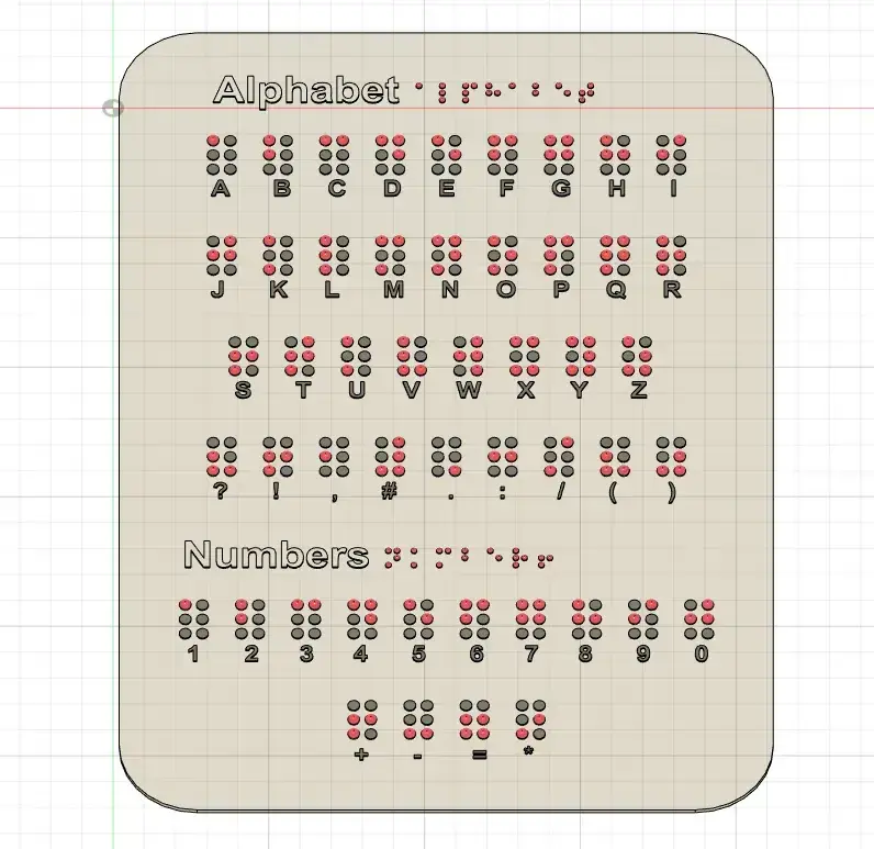 🔢 A4 Braille Alphabet with Numbers (UPDATED)・Free 3D File for ・Cults