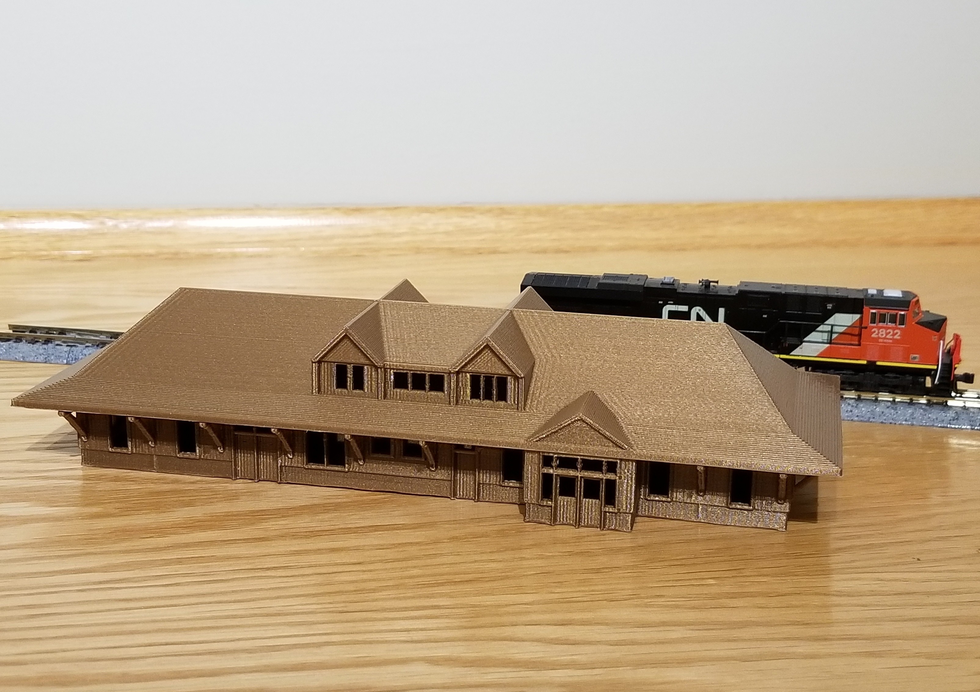 🤏 PREMIUM N Scale Small Town Railroad Station・ 3D File for ・Cults