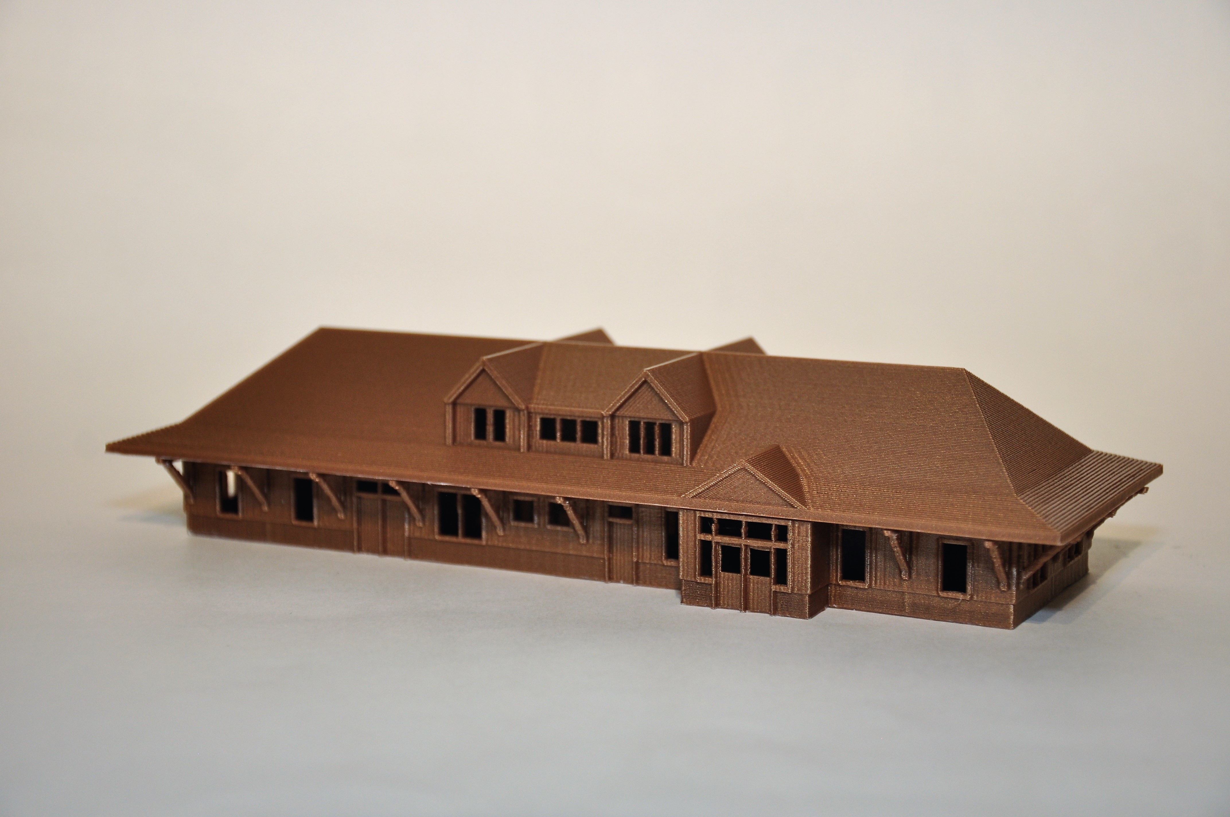 🤏 PREMIUM N Scale Small Town Railroad Station・ 3D File for ・Cults