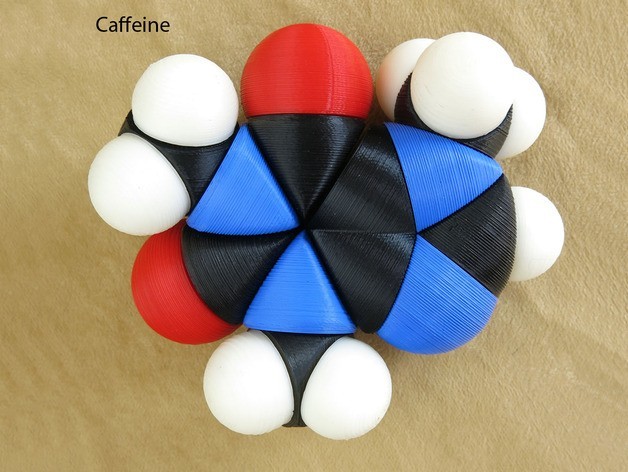 🎲 Space-filling molecular models: Caffeine Adventure Set・Free STL File ...