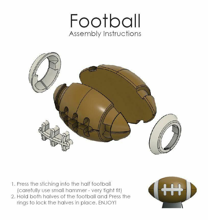 🏈 Football Keychain・ STL File for ・Cults