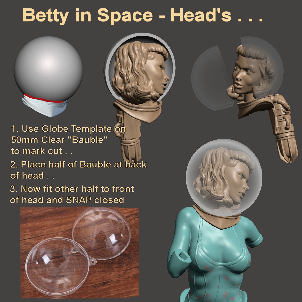 STL file Betty in Space PinUp - by SPARX 🛰 ・3D printing model to ...