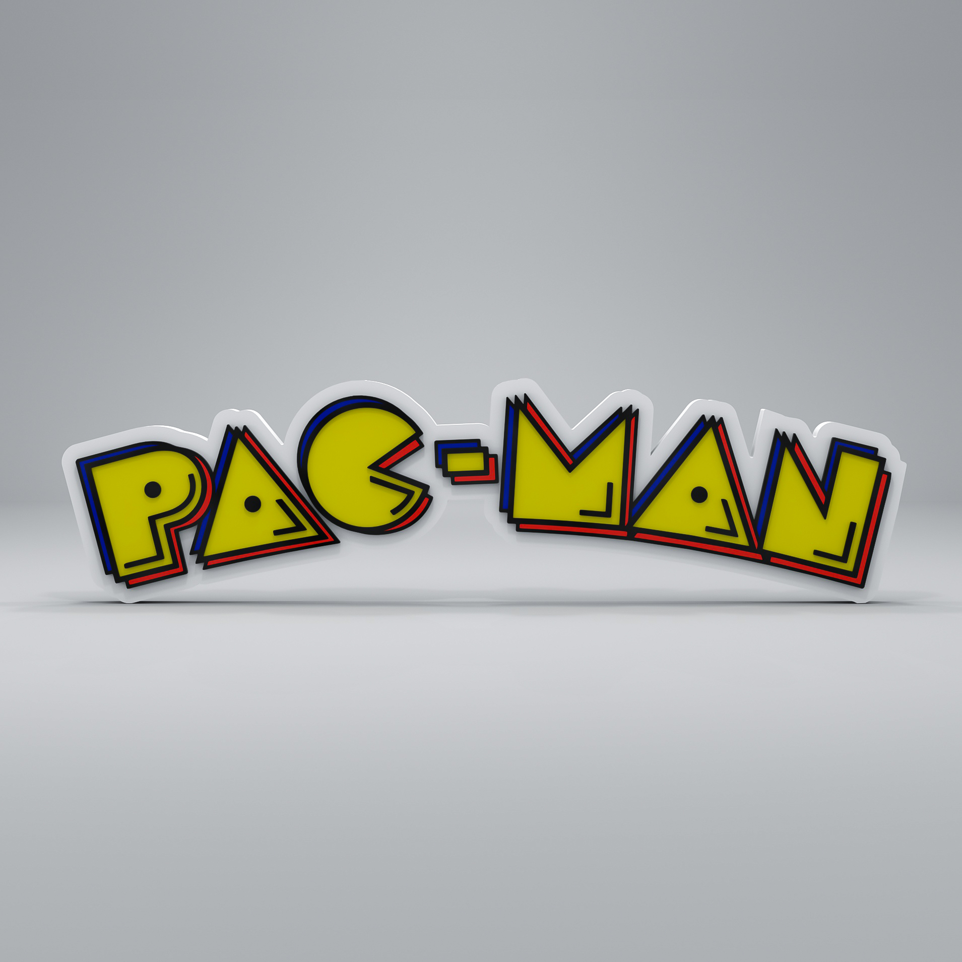 👨 Pac Man Retro Arcade MODULAR MODULAR LOGO / LETTERING・ STL File for ...