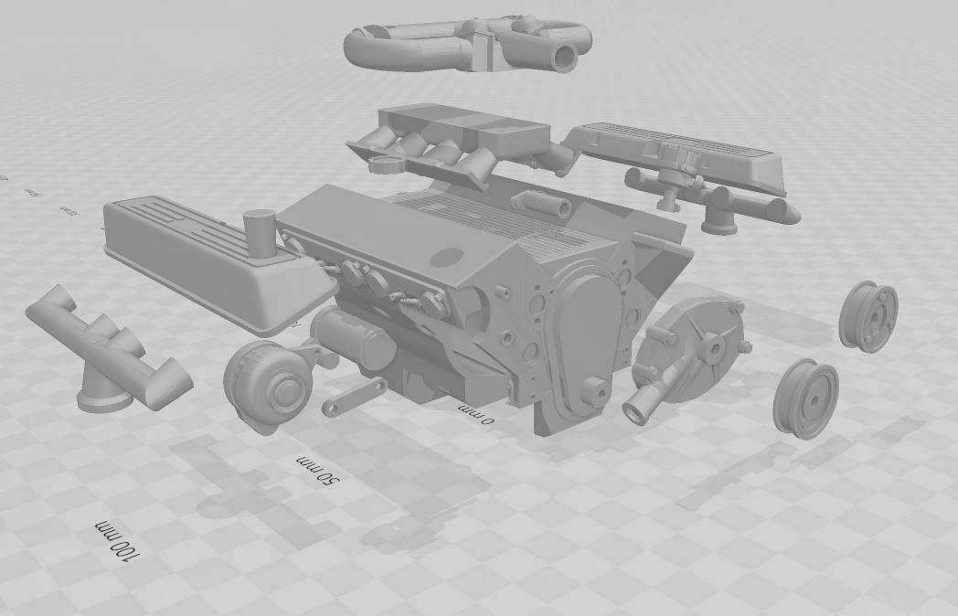 STL file V8 RANGE ROVER classic 1/10 engine for RC (cover 540) 🌆 ・3D ...