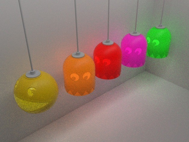 🏠 PacMan Inspired Light Shade・Free STL File for ・Cults
