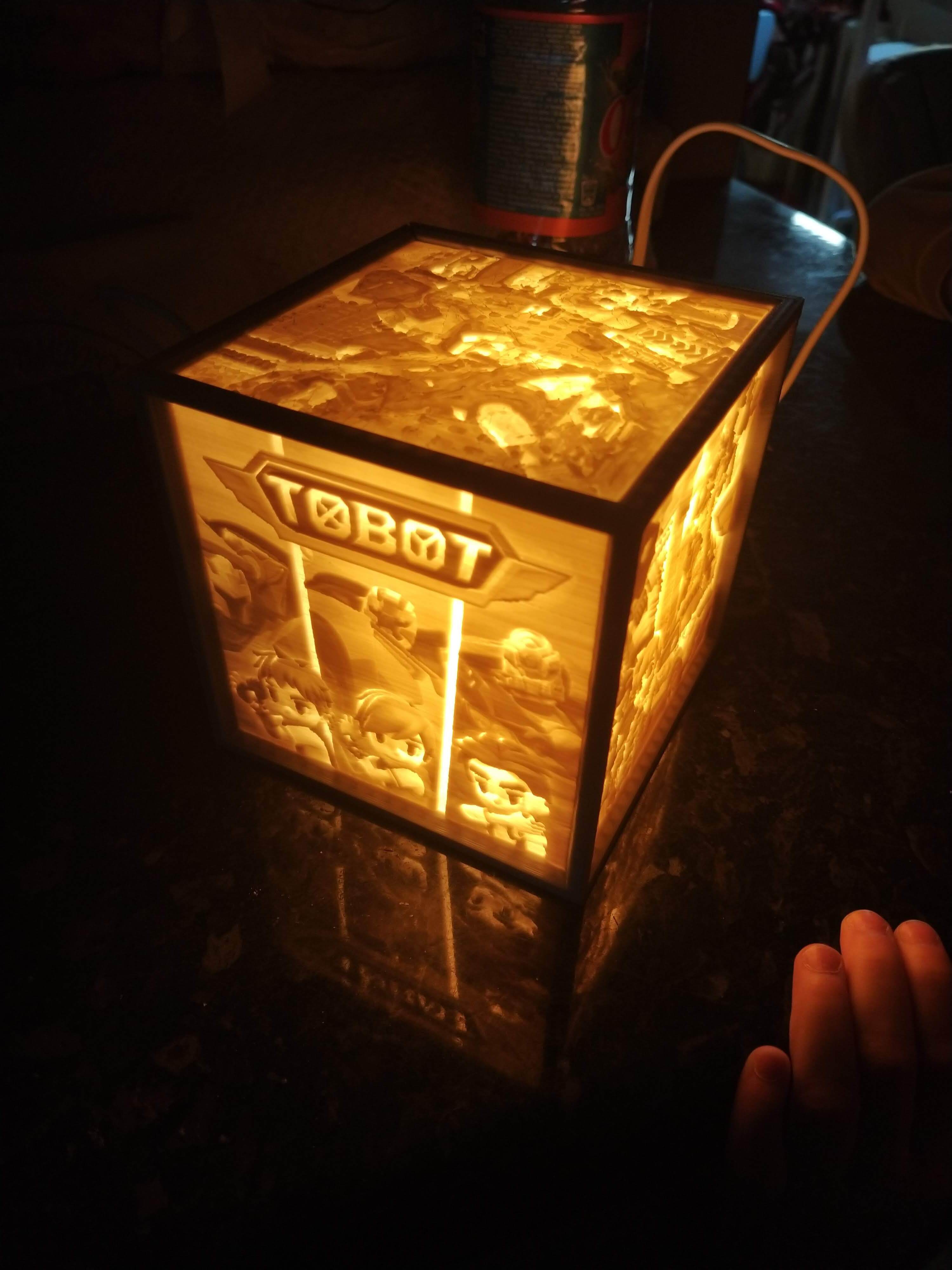 3D printing Lithophane TV Show for kids "TOBOT - cubic lamp・Cults