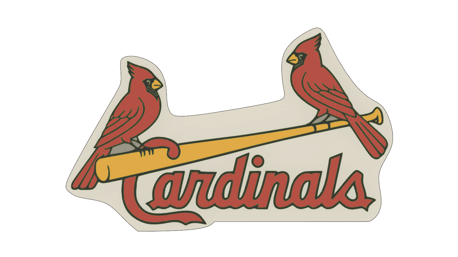 🦇 St. Louis Cardinals 2 birds on bat 2D wall hanging・ STL File for ・Cults