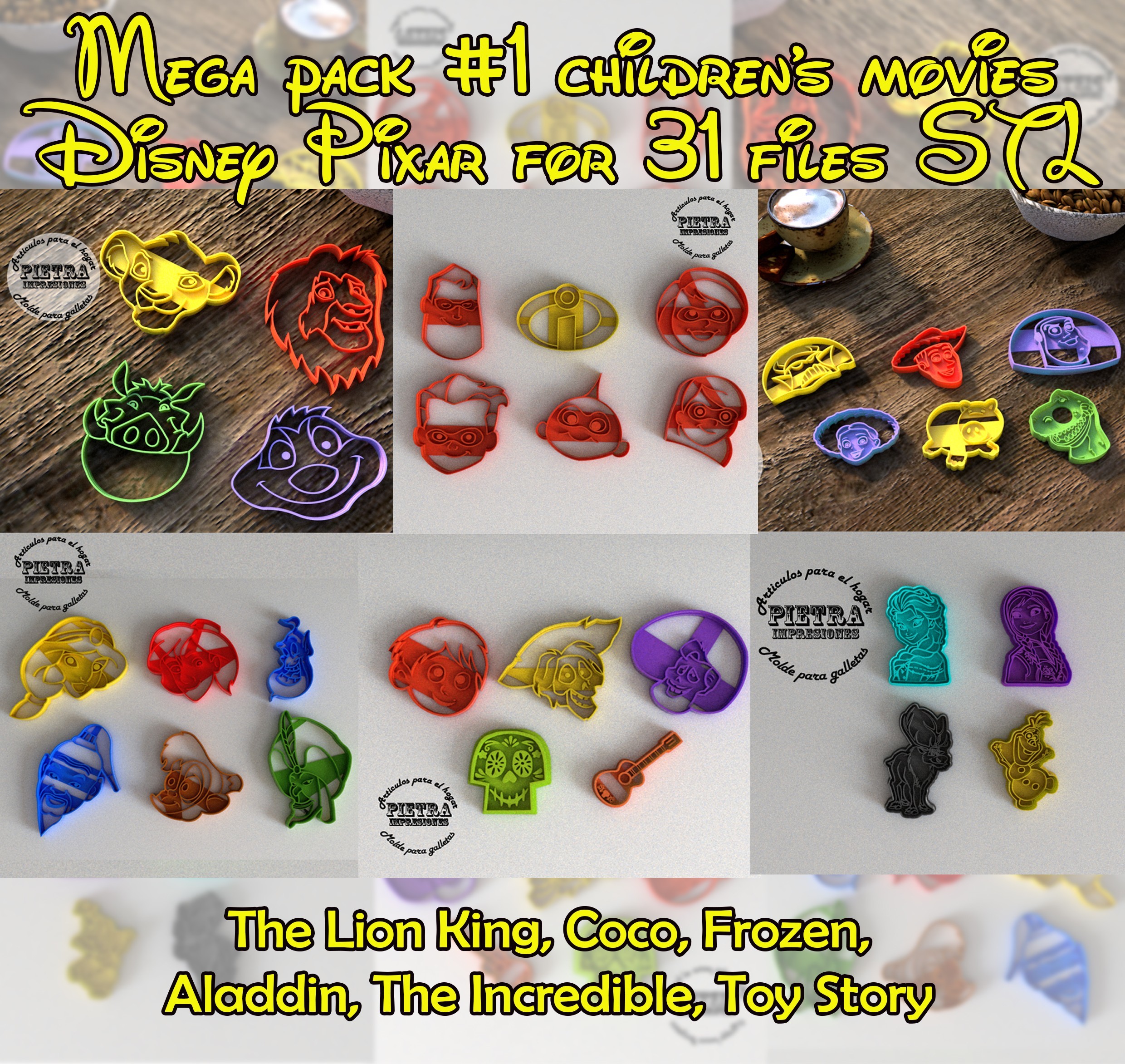 🎬 Mega Pack #1 Children's Movies disney Pixar for 31 Files STL・ 3D File ...