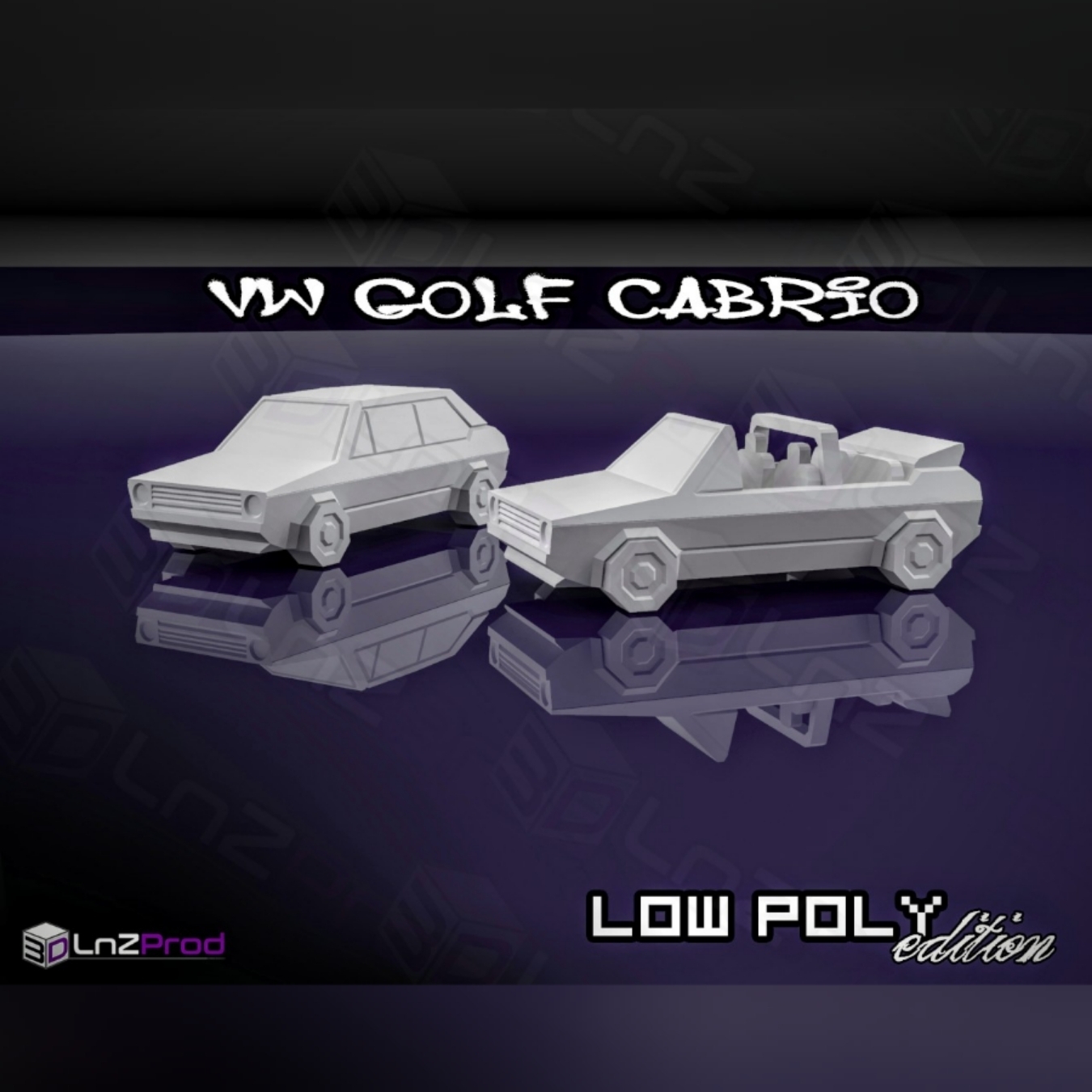 Archivo 3D gratuito Vw golf mk1 cabrio low poly 🏌️ ・Design para ...