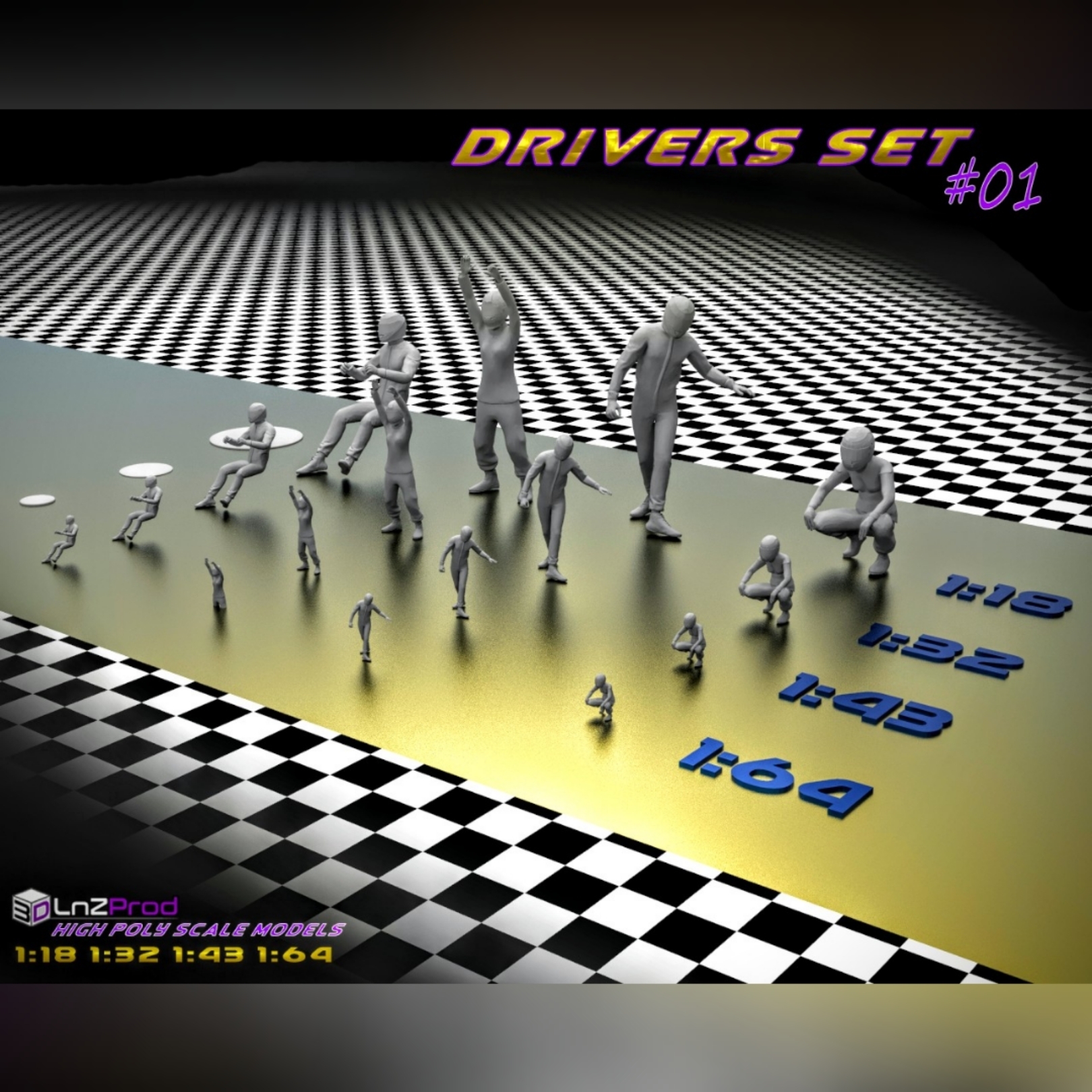 👩 Drivers set scale models #1・ 3D File for ・Cults