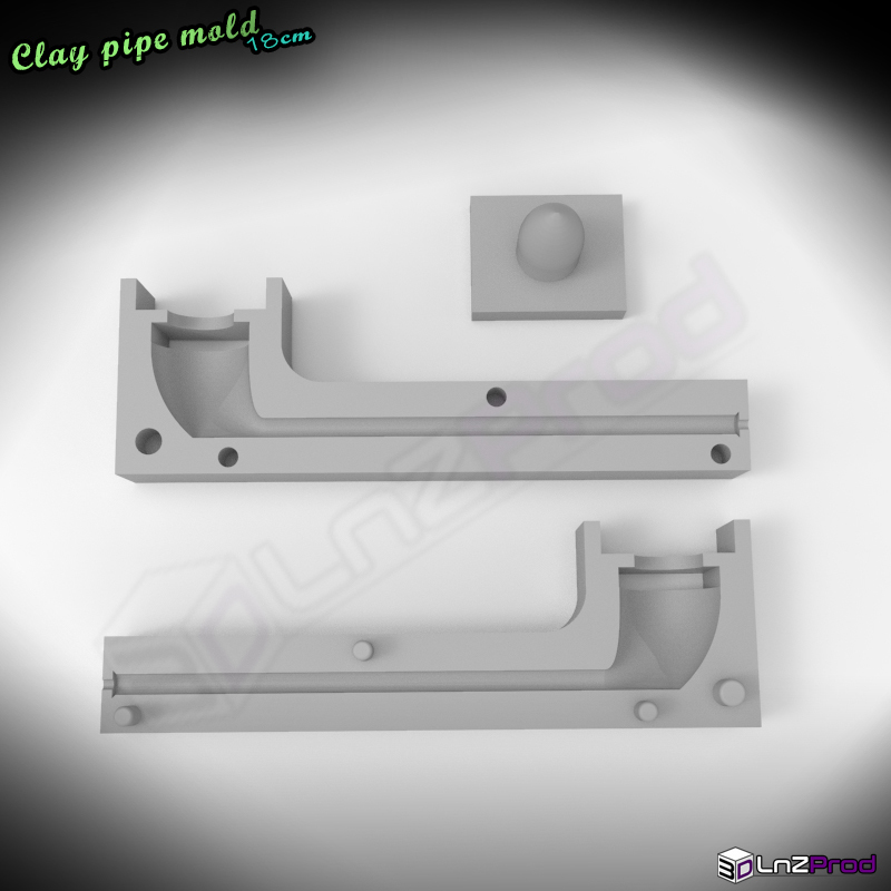 🚬 Mould to create clay pipe 18cm・ STL File for ・Cults