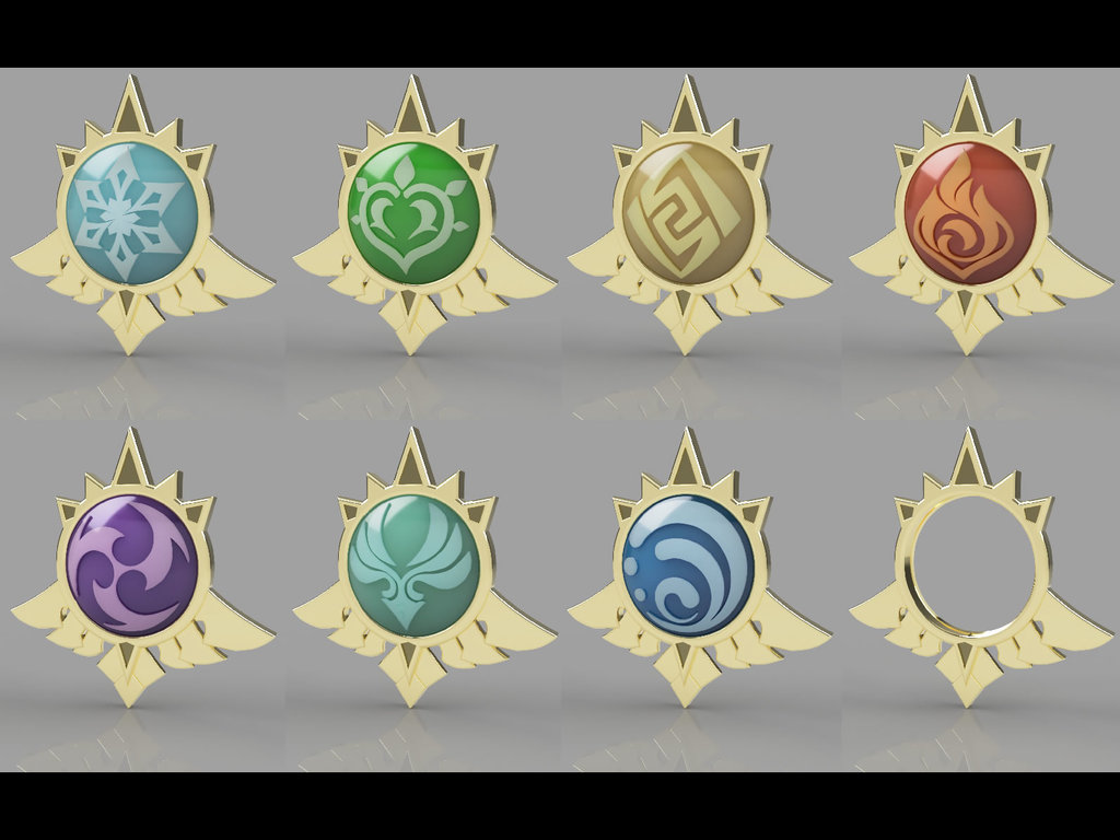 Free 3D file Genshin Impact Vision 🎭 ・3D printing design to download・Cults