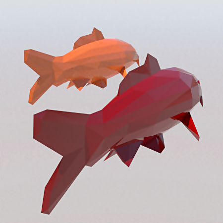 Fichier STL koi low poly 👽 ・Design imprimable en 3D à télécharger・Cults