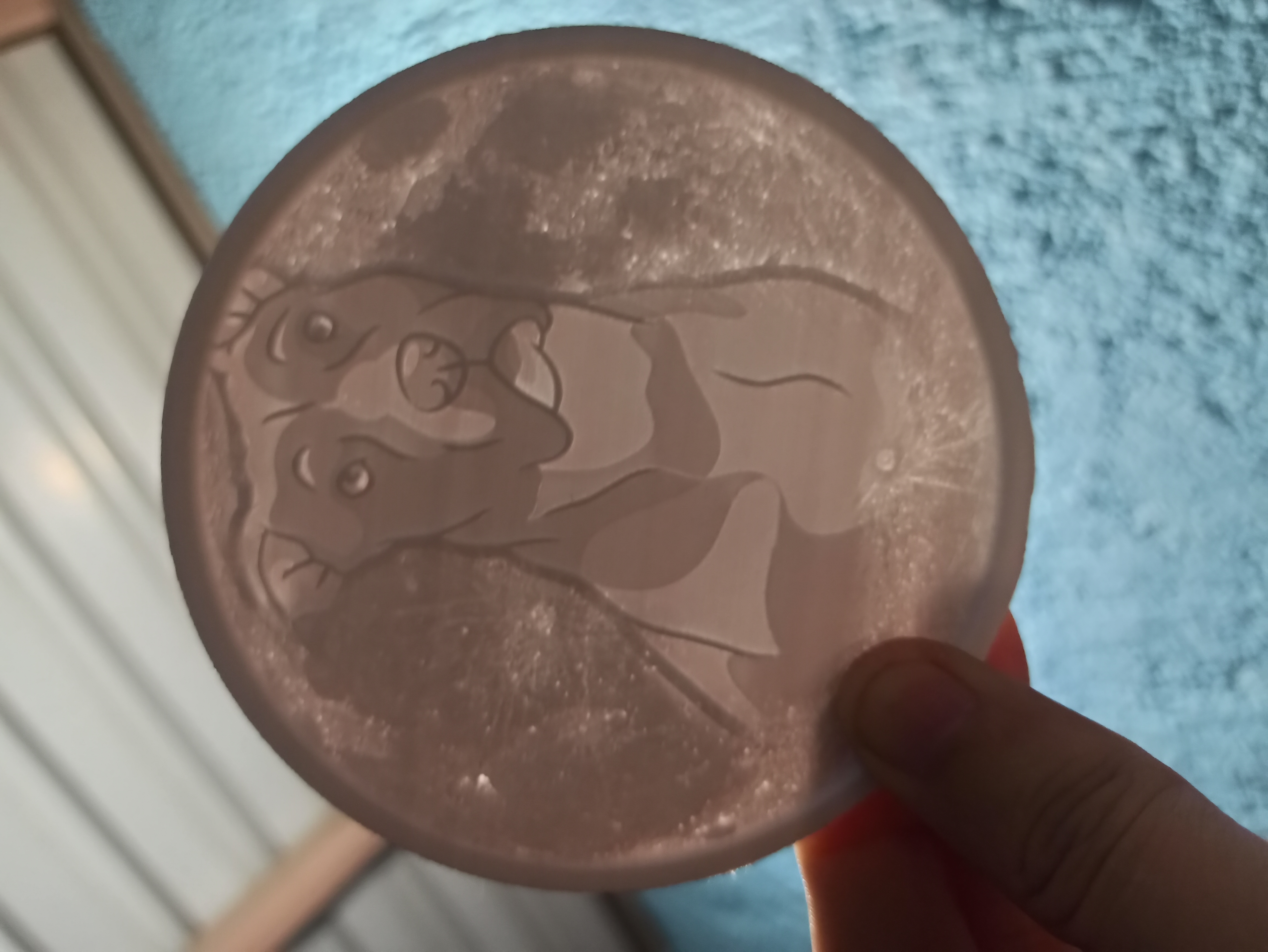 STL file Lithophane - Moon Dog 🌙 ・3D printer design to download・Cults