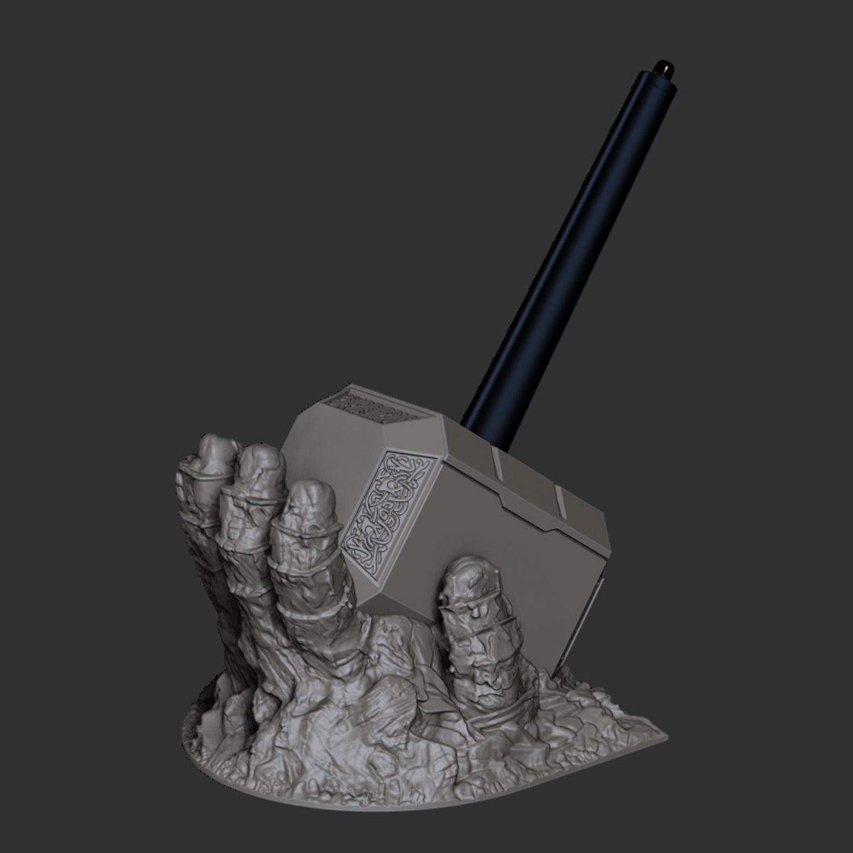 🖊️ Pen Holder Mjolnir (Wacom Huion)・ STL File for ・Cults