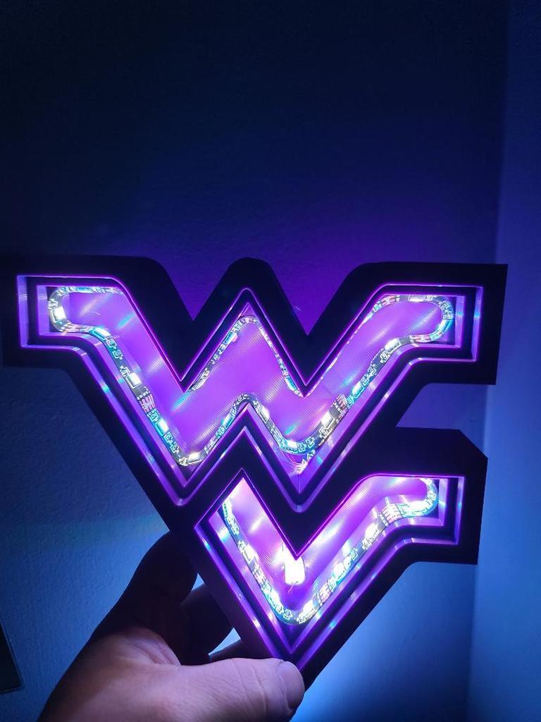 🚩 WVU led light with stand・Free STL File for ・Cults