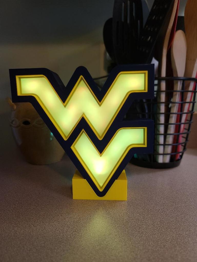 🚩 WVU led light with stand・Free STL File for ・Cults
