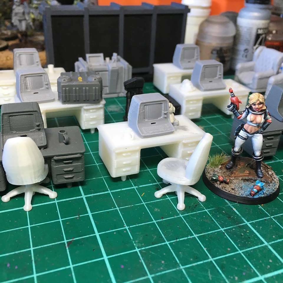 🏢 Fallout 4 Office Desk FWW 28mm / 32mm scale・Free STL File for ・Cults