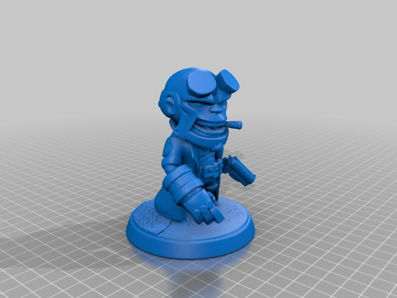 👫 Hellboy Chibi Miniature・Free STL File for ・Cults