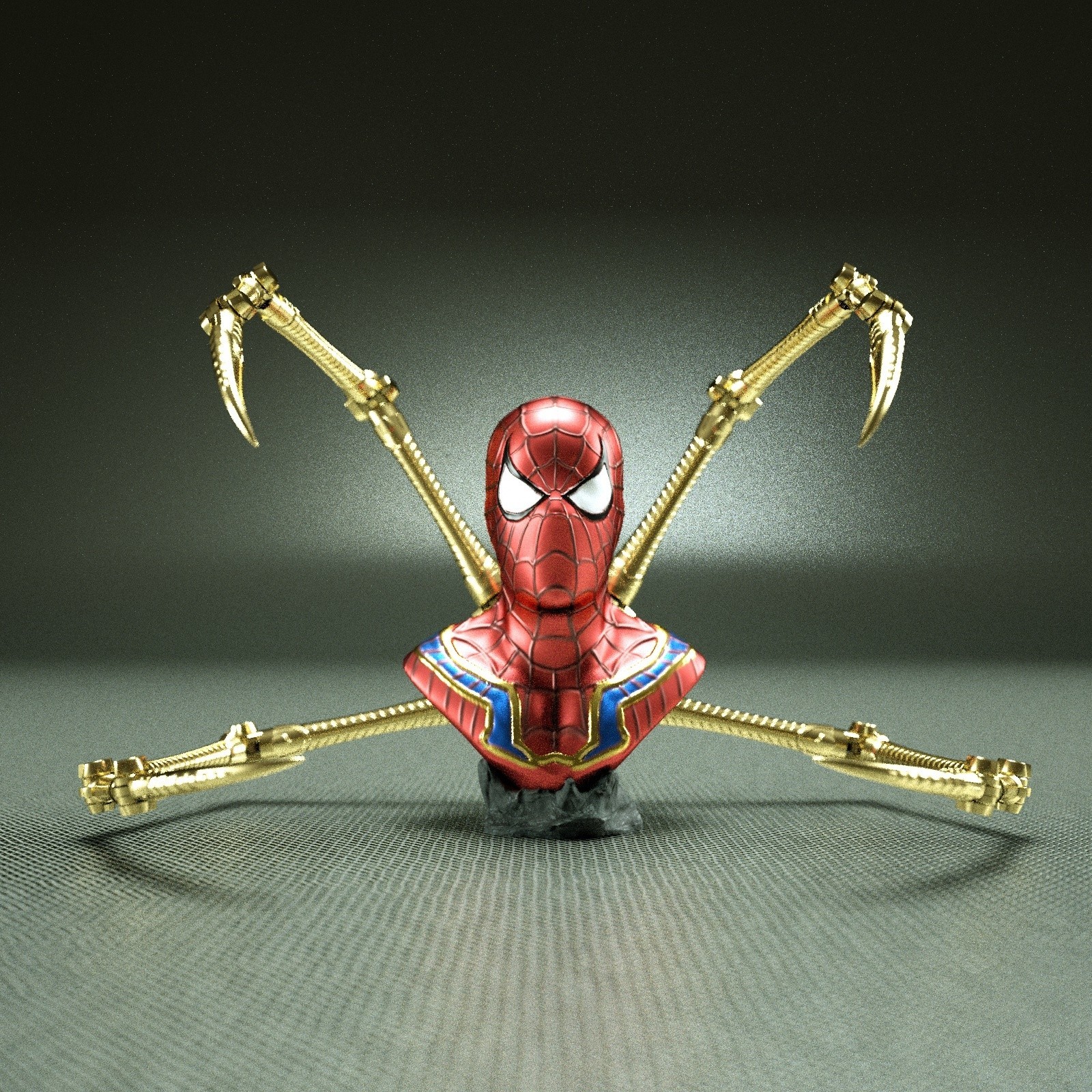 🕷️ IRON SPIDER BUST (With Spider Arms)・ OBJ File for ・Cults