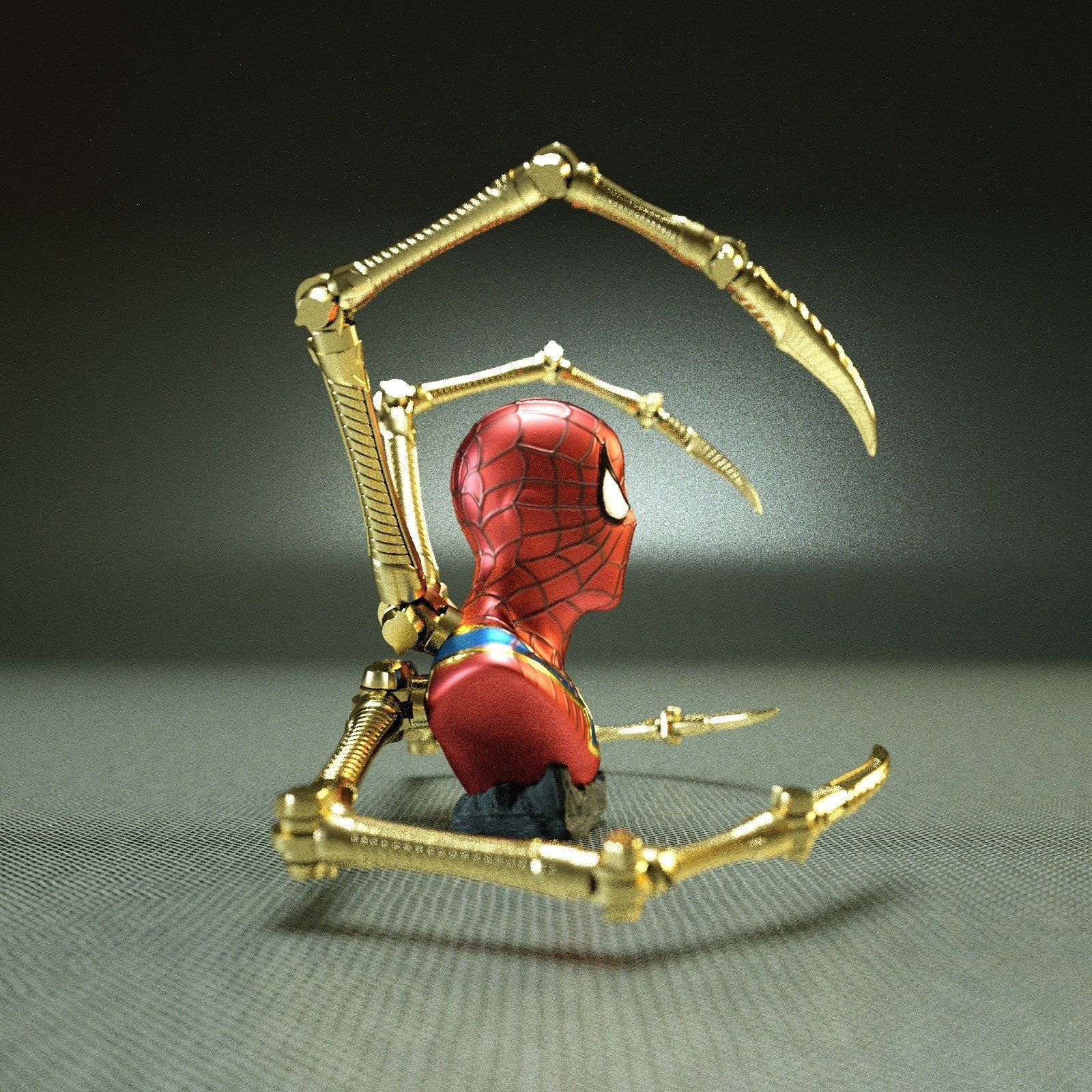 OBJ file IRON SPIDER BUST (With Spider Arms) 🕷️ ・3D print design to ...