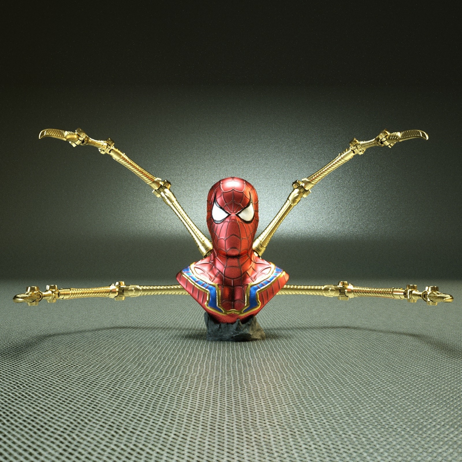 OBJ file IRON SPIDER BUST (With Spider Arms) 🕷️ ・3D print design to ...