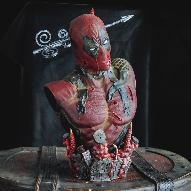 👤 Deadpool Bust - Shattered & Exploded・ STL File for ・Cults