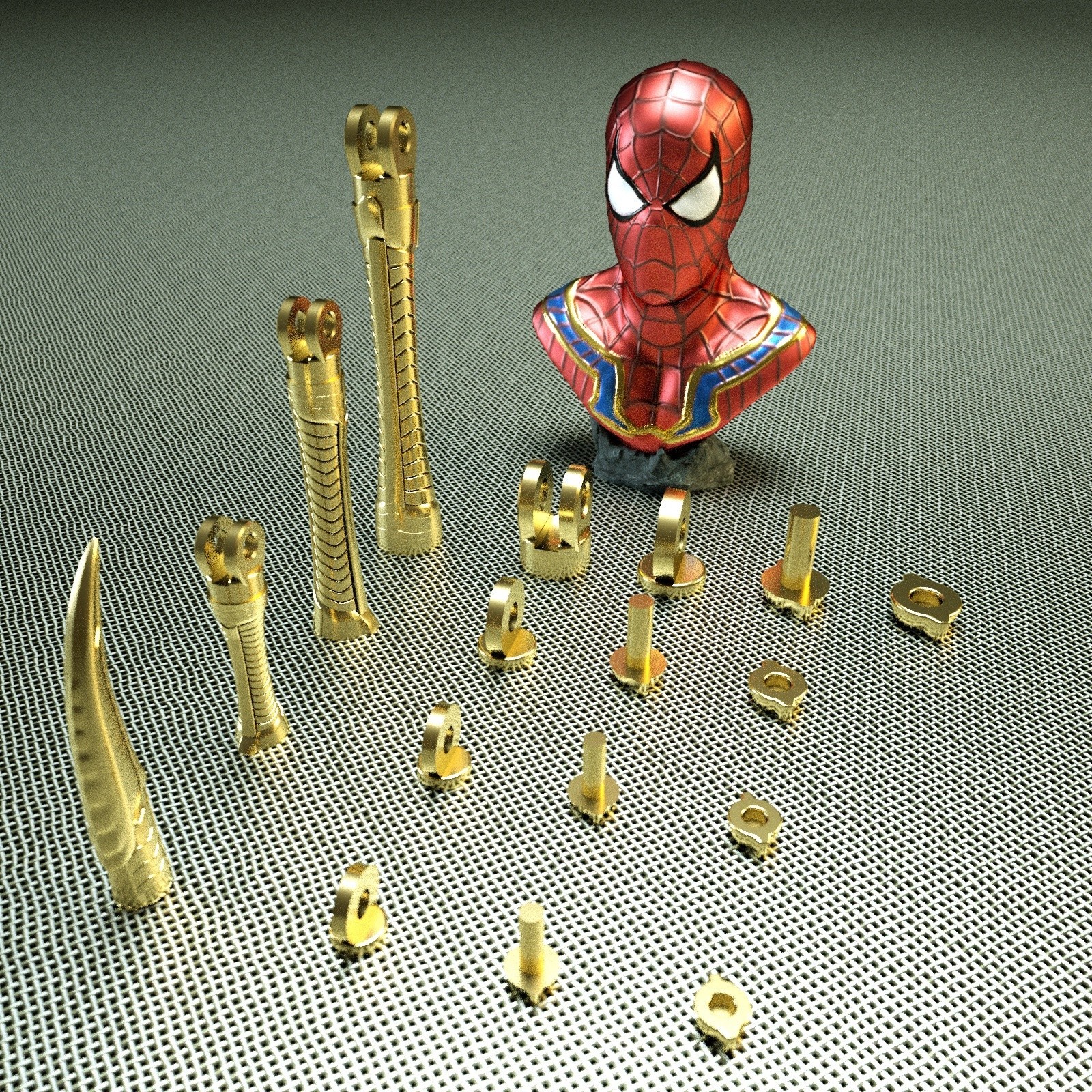 OBJ file IRON SPIDER BUST (With Spider Arms) 🕷️ ・3D print design to ...