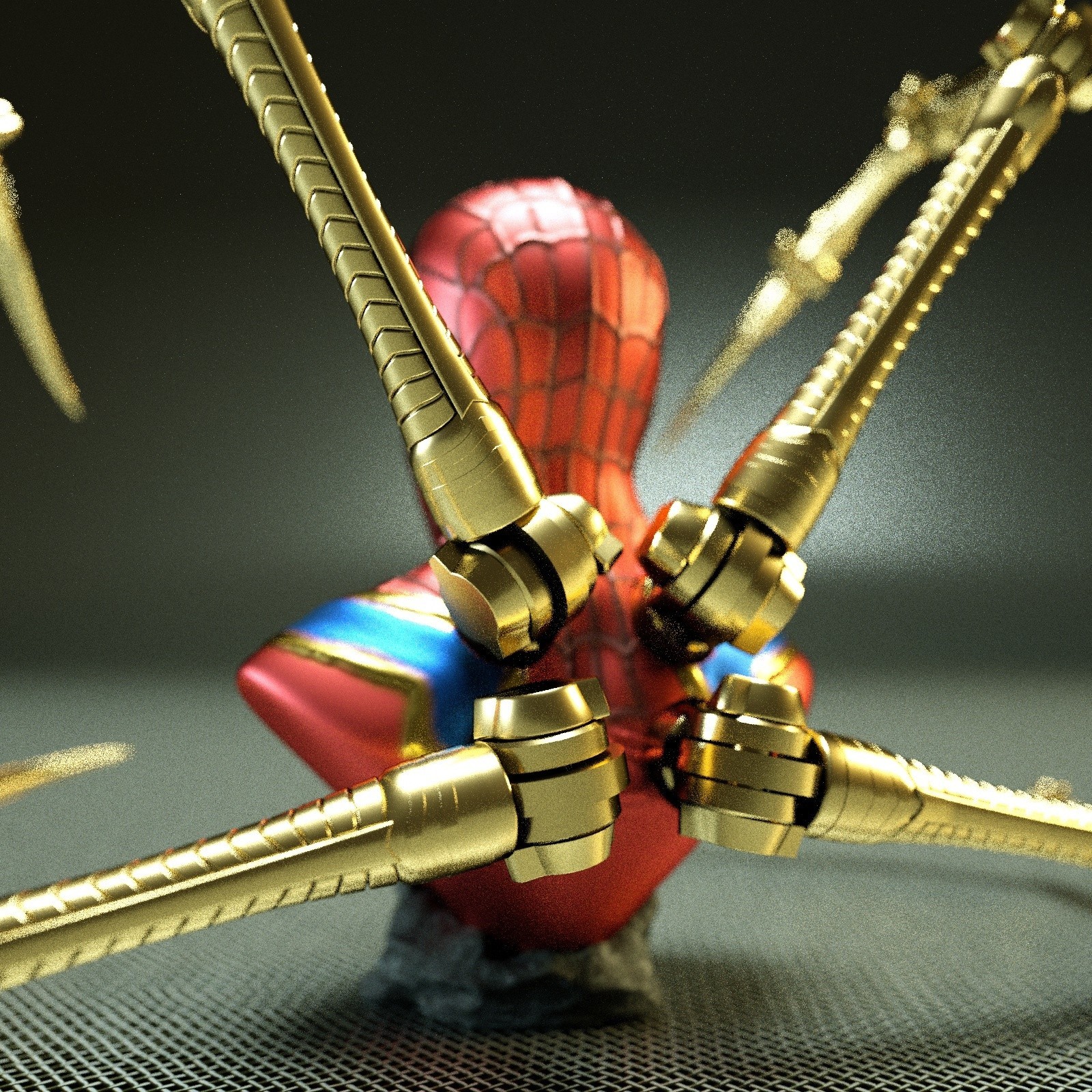 OBJ file IRON SPIDER BUST (With Spider Arms) 🕷️ ・3D print design to ...