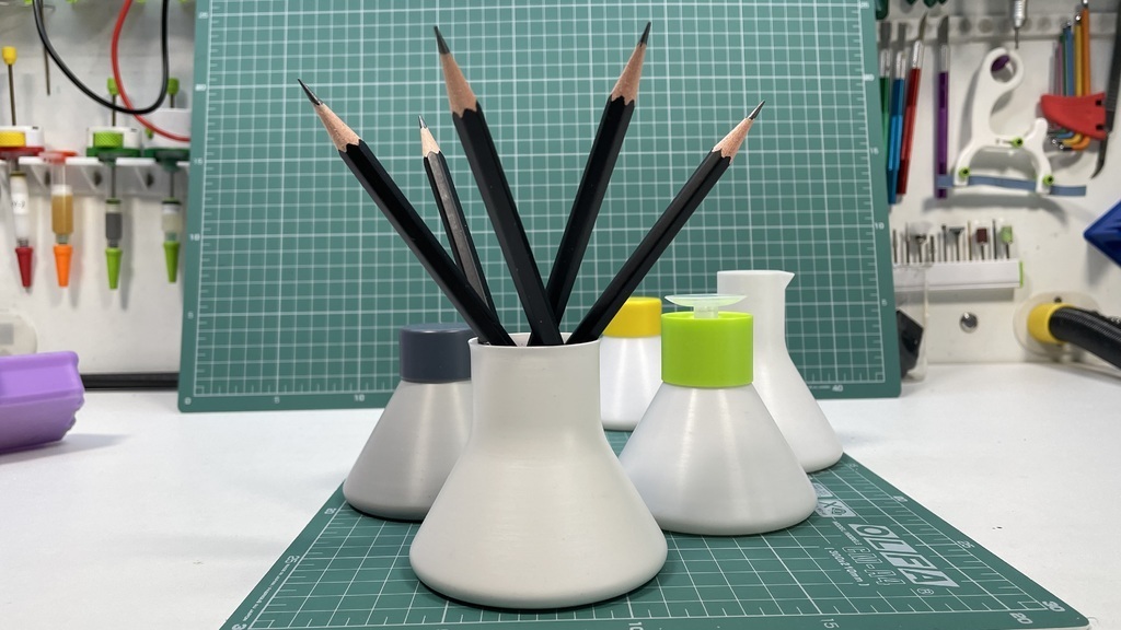 ️ Erlenmeyer Flask Pencil Holder・Free 3D File for ・Cults