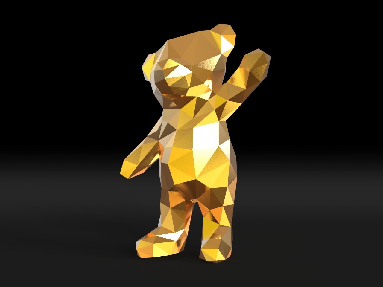 3D file Low poly bear 🐻 ・Model to download and 3D print・Cults