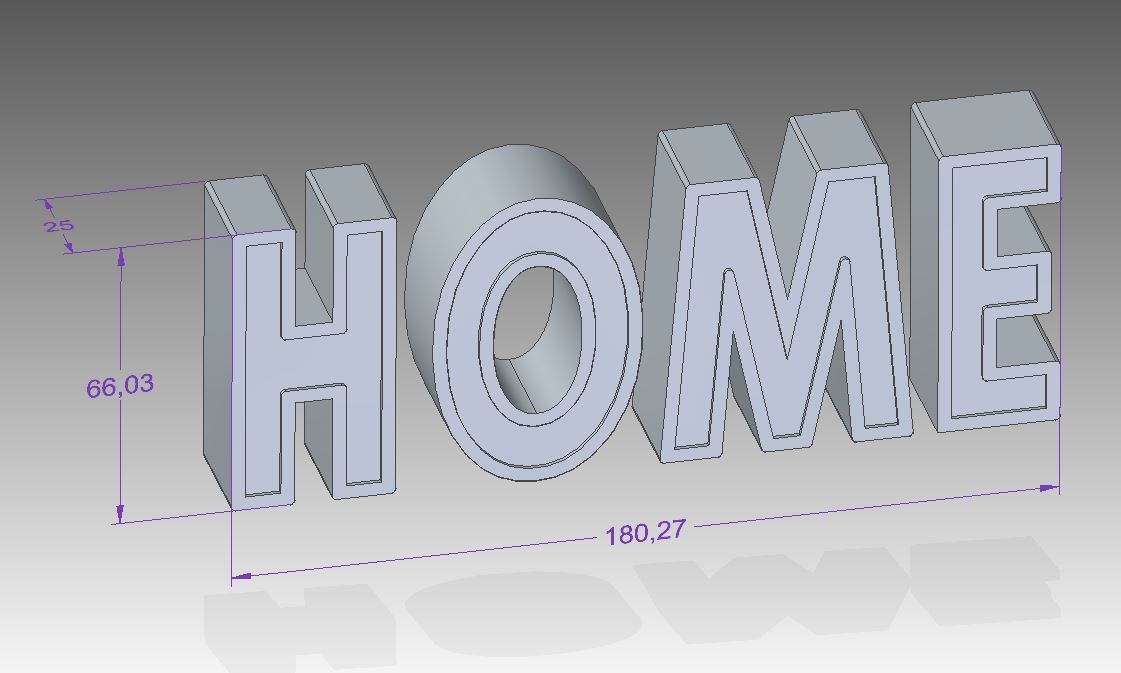 STL file letters HOME 🏠 ・3D print model to download・Cults