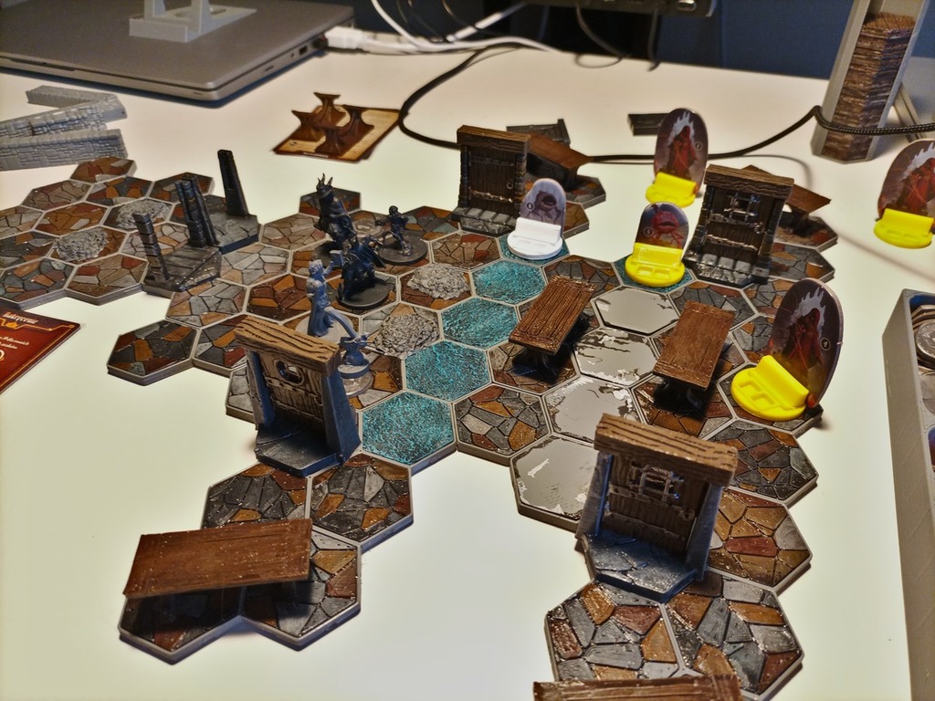 🧲 MagHex Linked tiles and risers generic, for Gloomhaven JotL and ...