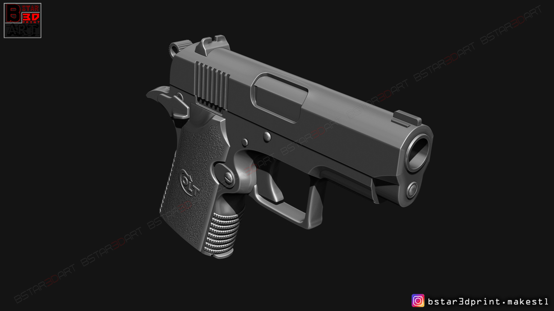 Archivo STL Pistola Colt 380 Auto - Impresión 3D 🎨 ・Modelo para ...