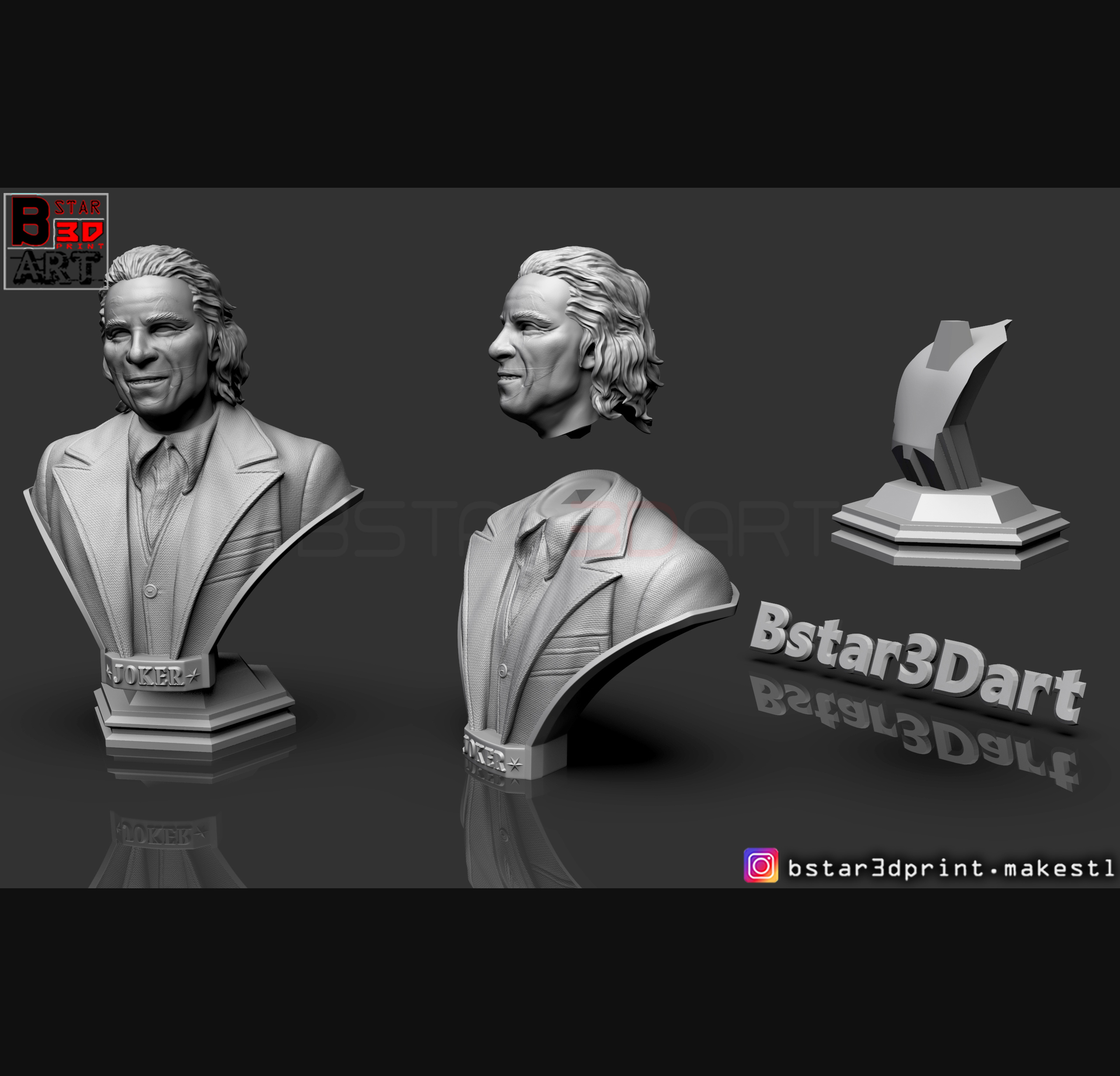 🃏 Buste du Joker - extrait du film Joker 2019・Fichier STL pour ・Cults