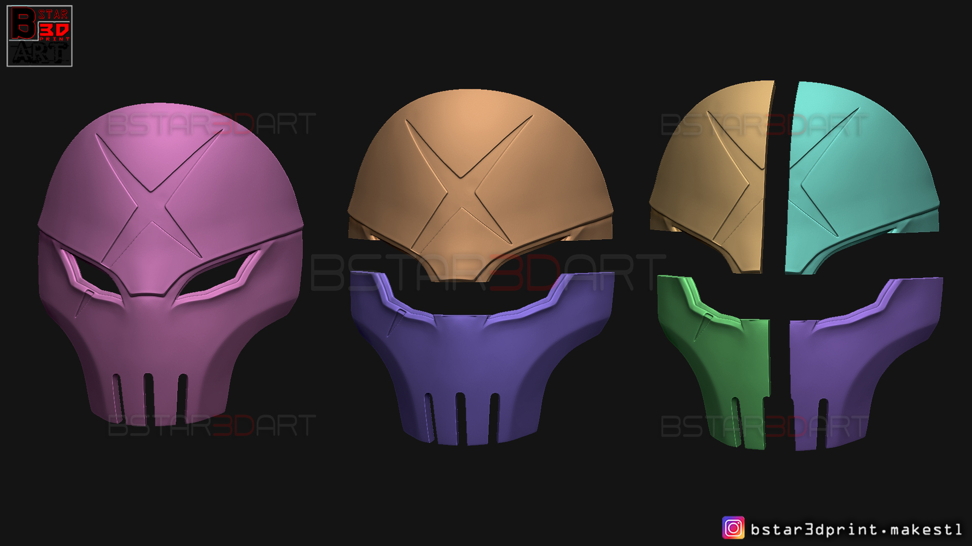👾 Red X Half Mask - DC comics・ STL File for ・Cults