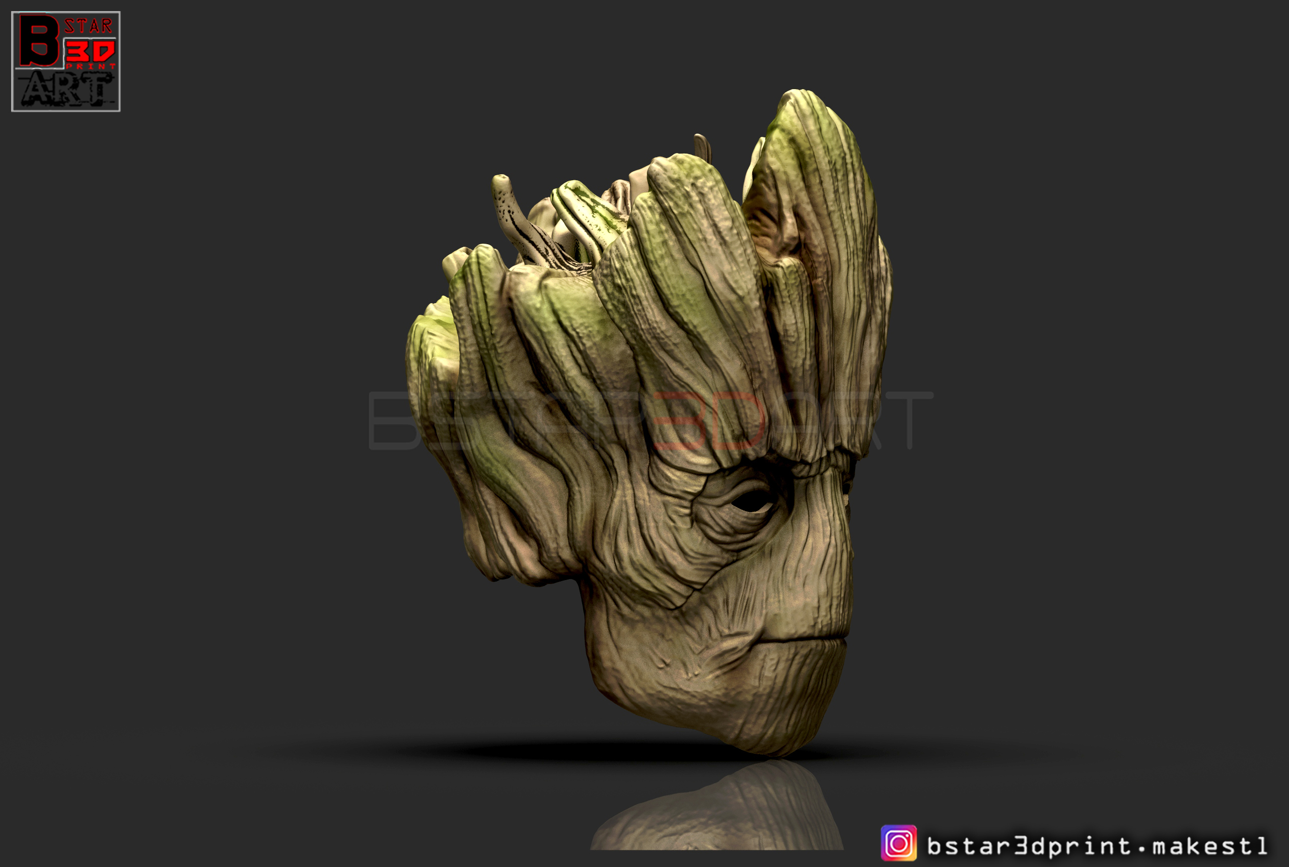 STL file Groot mask - Guardians of the Galaxy - Marvel comics cosplay ...