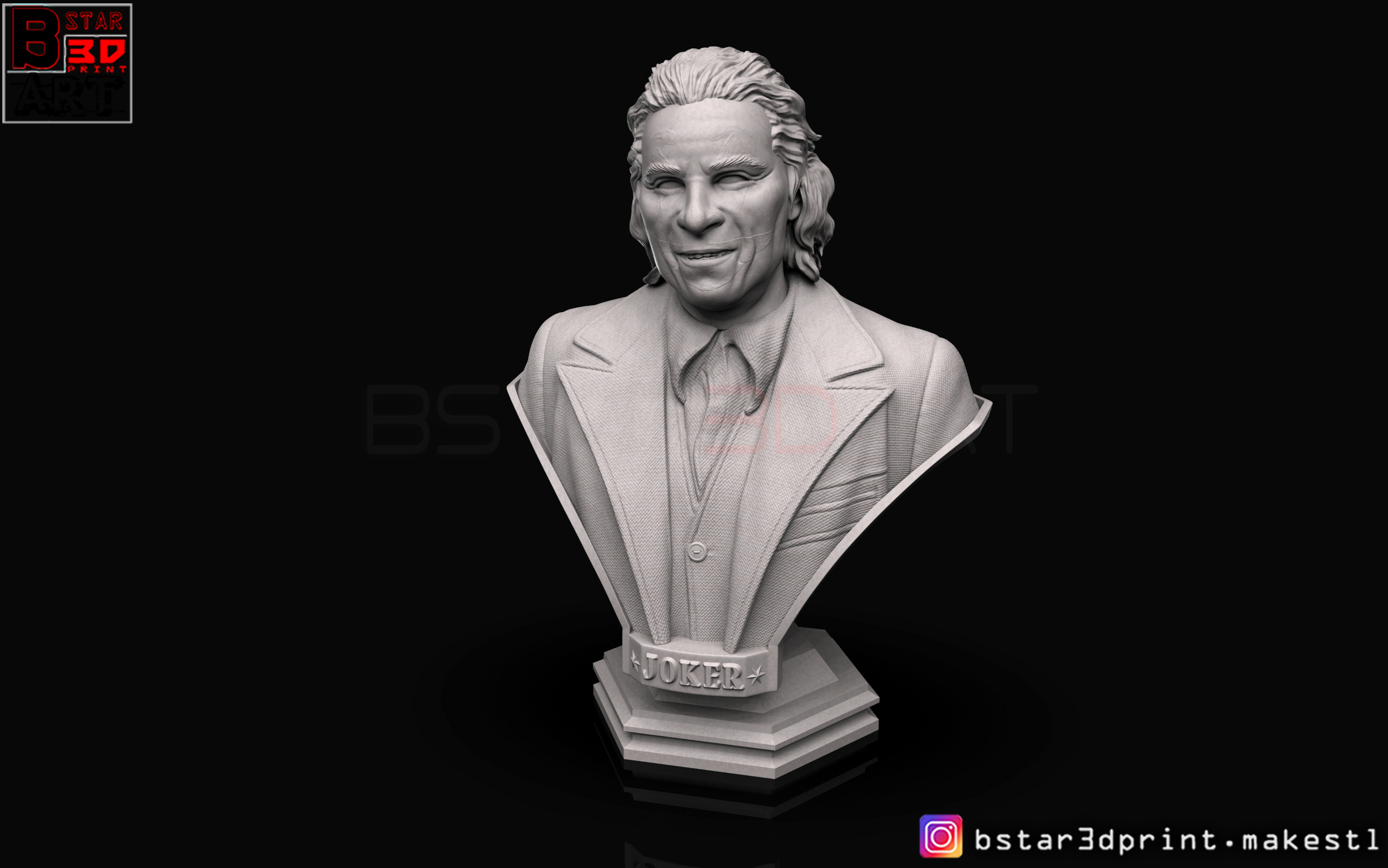 🃏 Buste du Joker - extrait du film Joker 2019・Fichier STL pour ・Cults