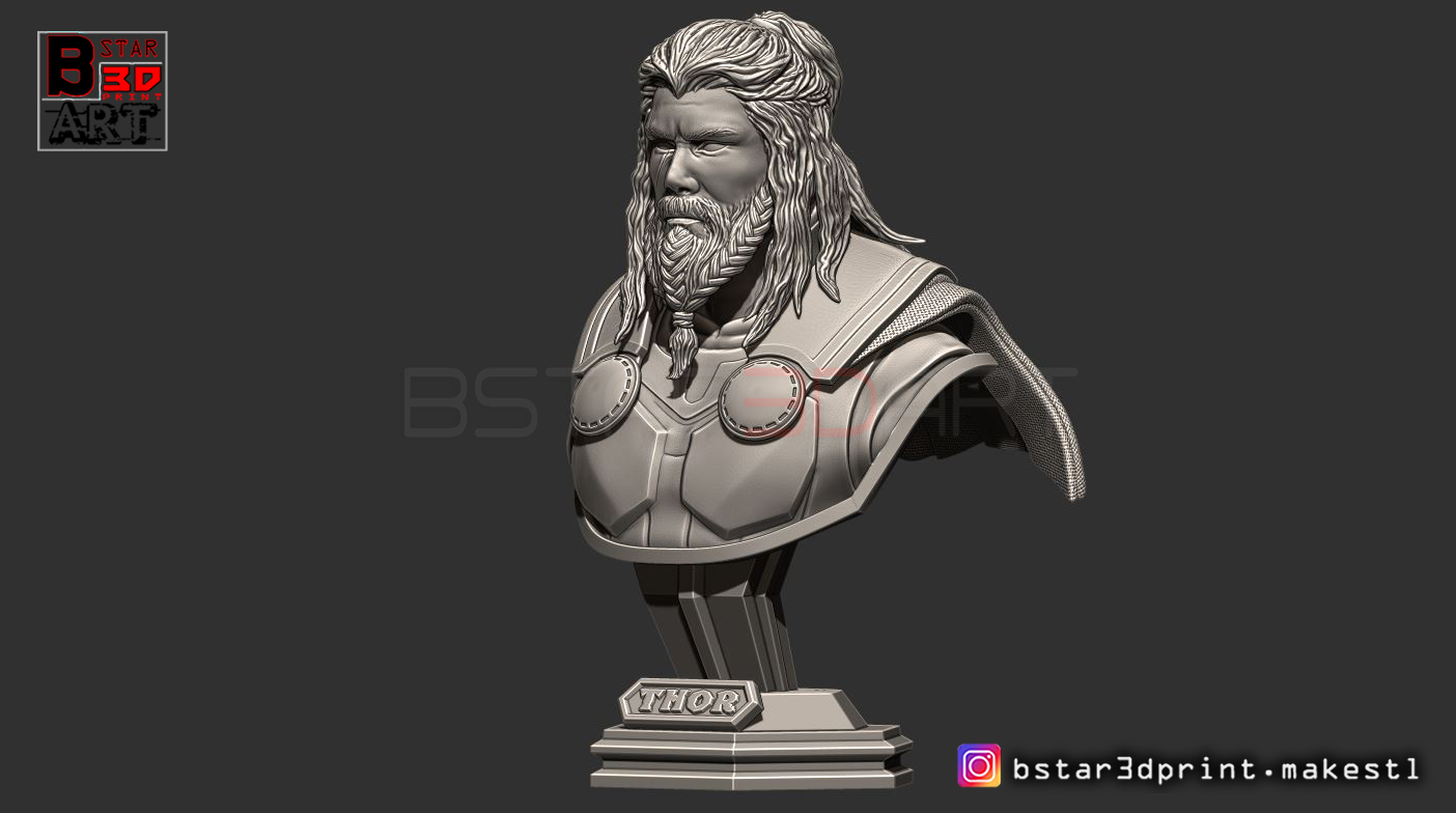 STL file Thor Bust Avenger 4 bust - Infinity war - Endgame - Marvel 3D ...