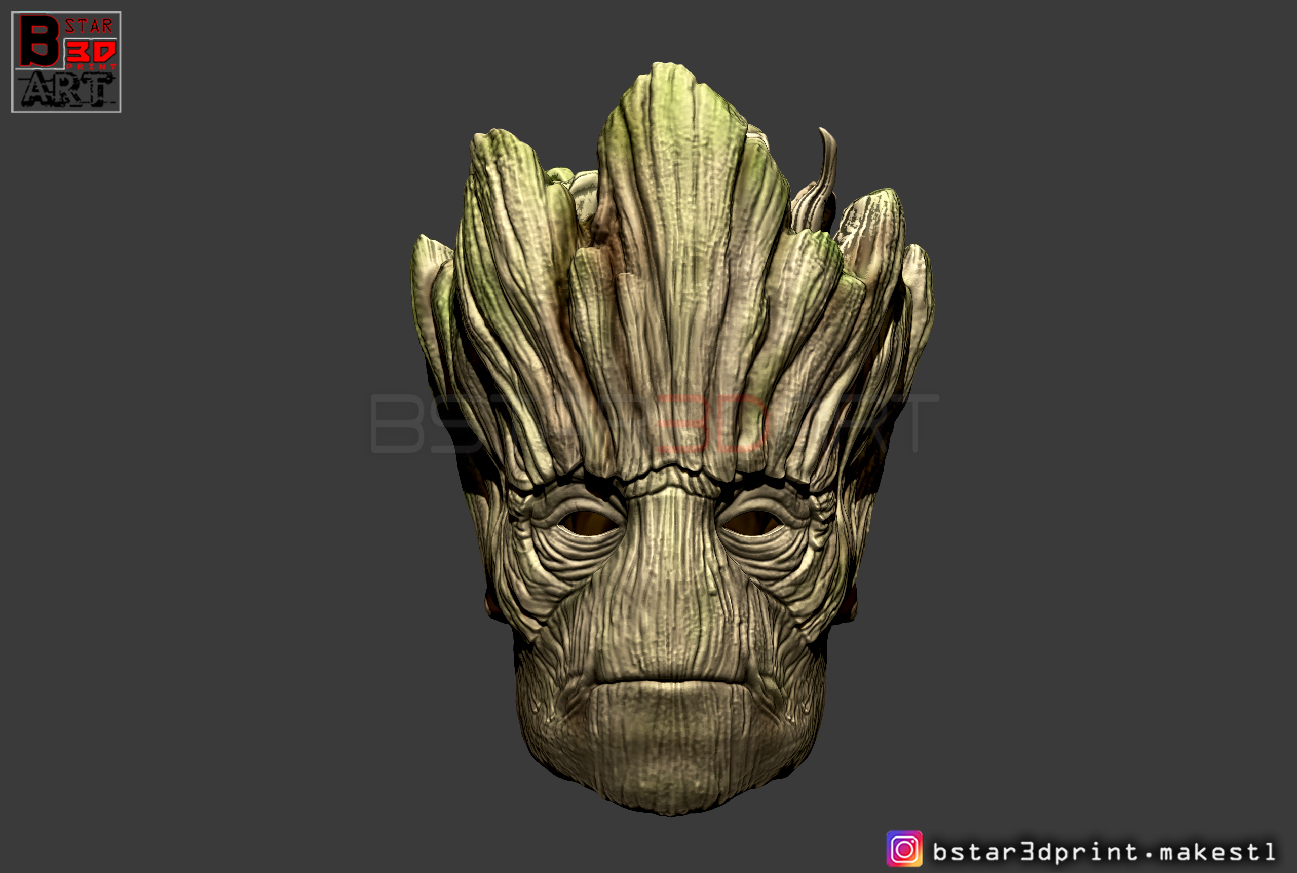 STL file Groot mask - Guardians of the Galaxy - Marvel comics cosplay ...