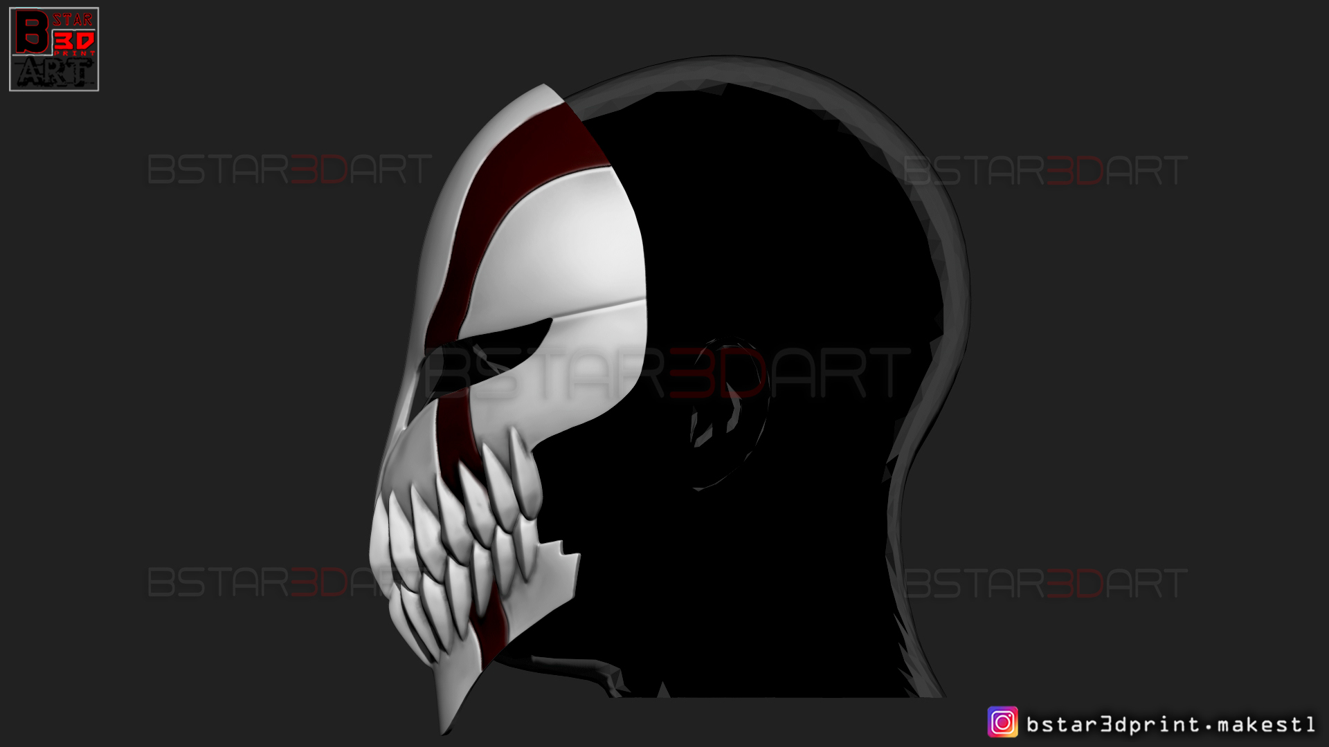 🎨 Hollow Mask - Kurosaki Ichigo - Bleach 3D print model・ STL File for ...