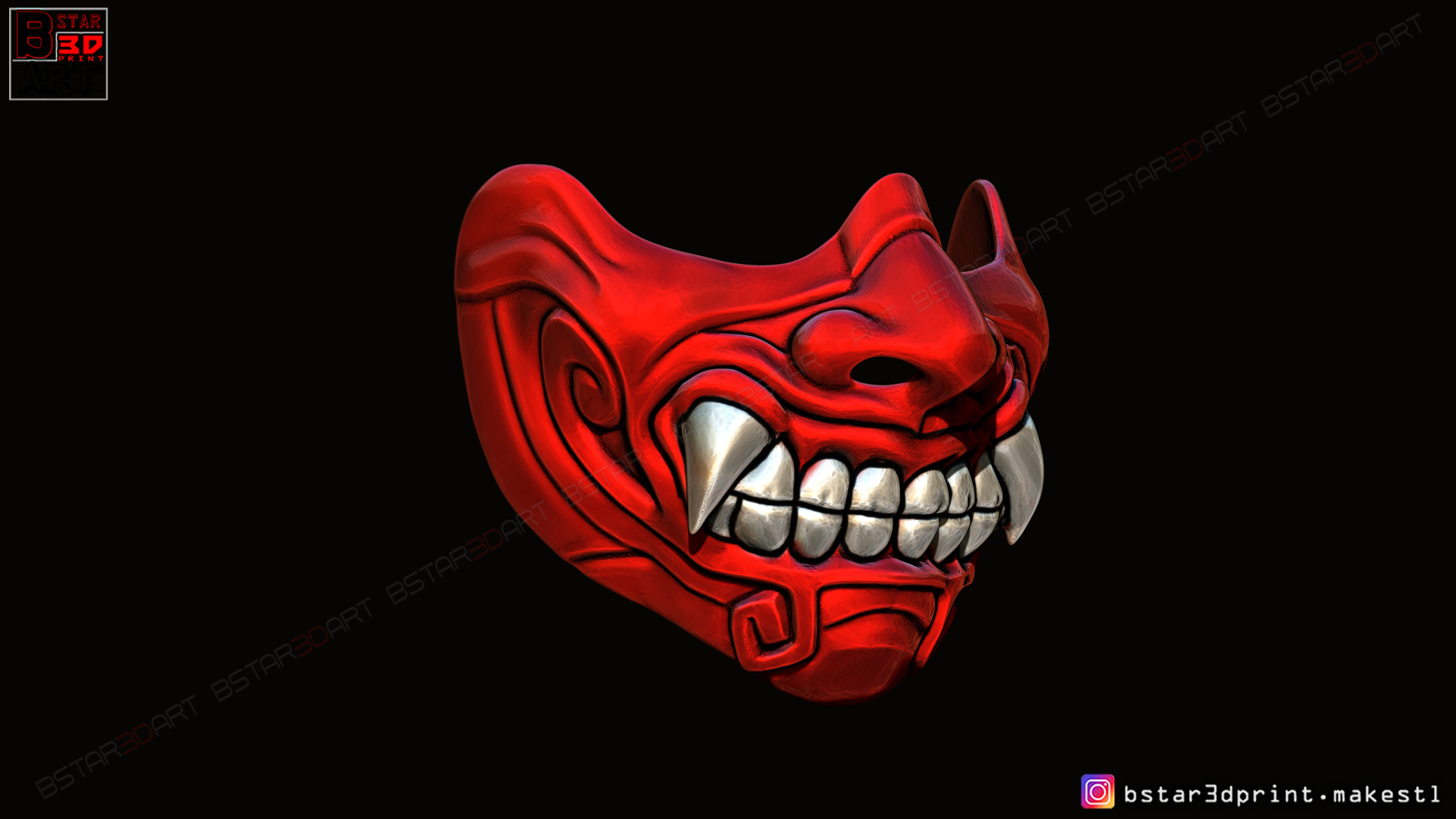 STL file Face Mask - Half Samurai Mask - Halloween Costume Cosplay 🗡️ ...