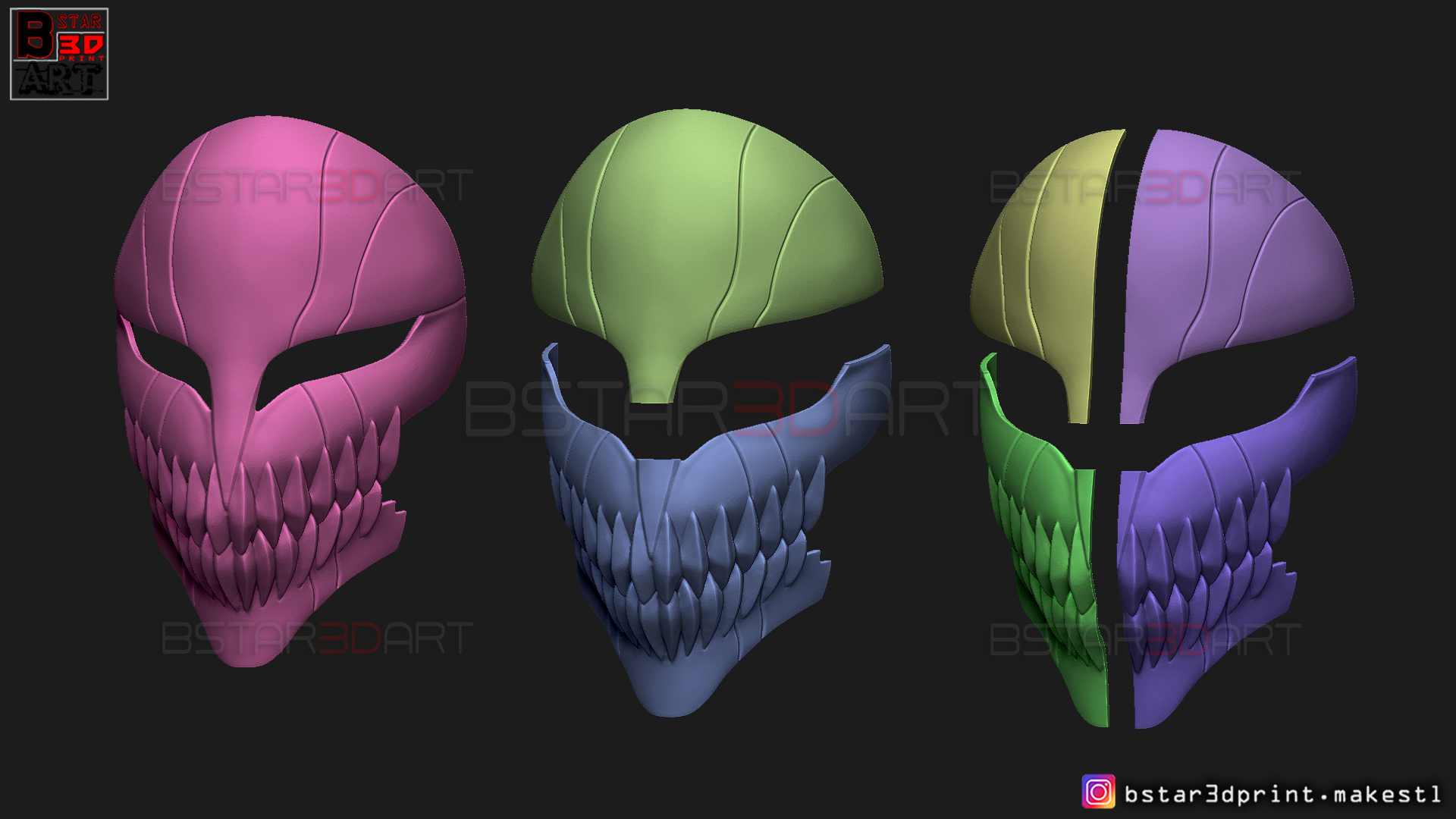 STL file Hollow Mask - Kurosaki Ichigo - Bleach 3D print model 🎨 ・3D ...