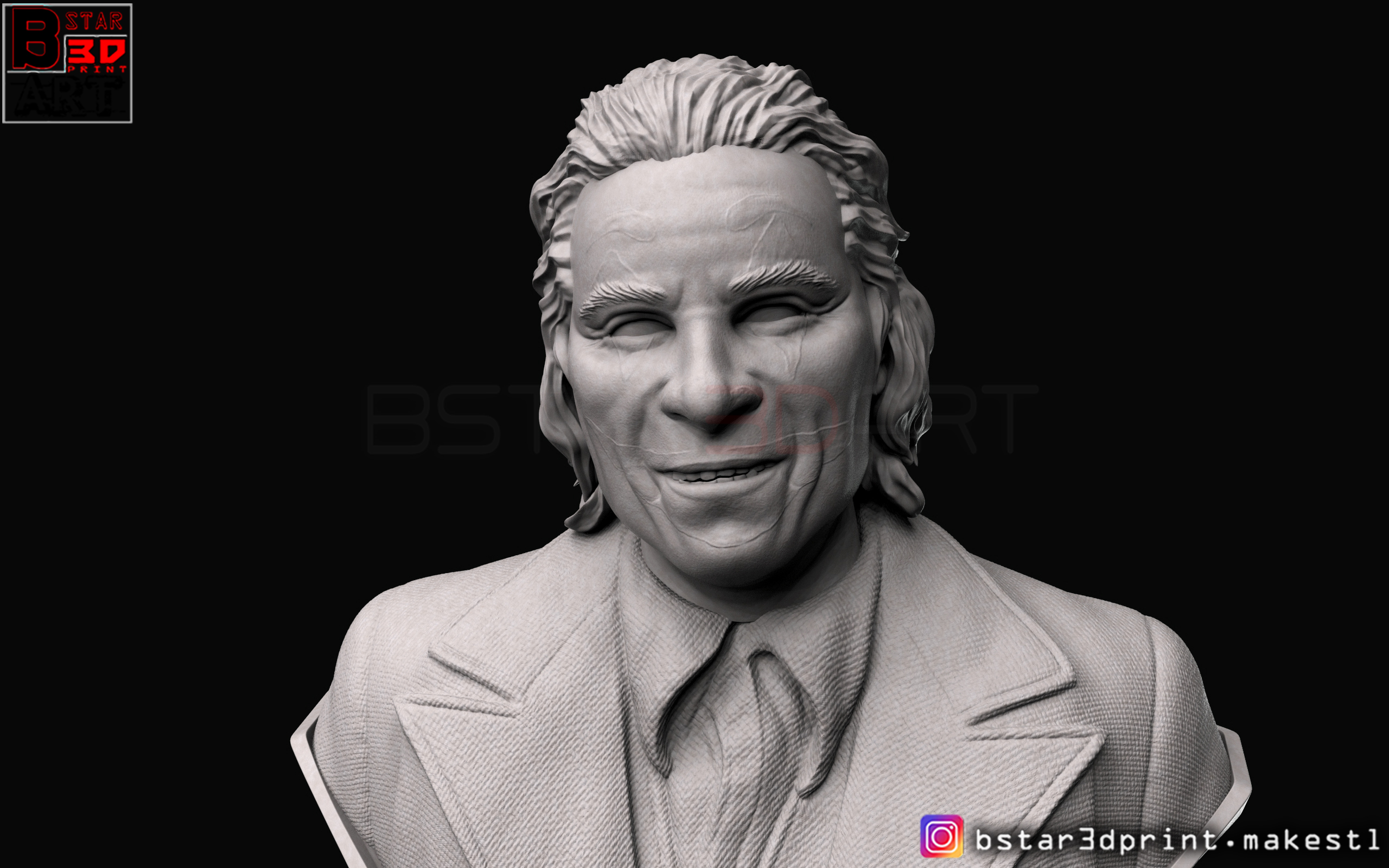 🃏 Buste du Joker - extrait du film Joker 2019・Fichier STL pour ・Cults