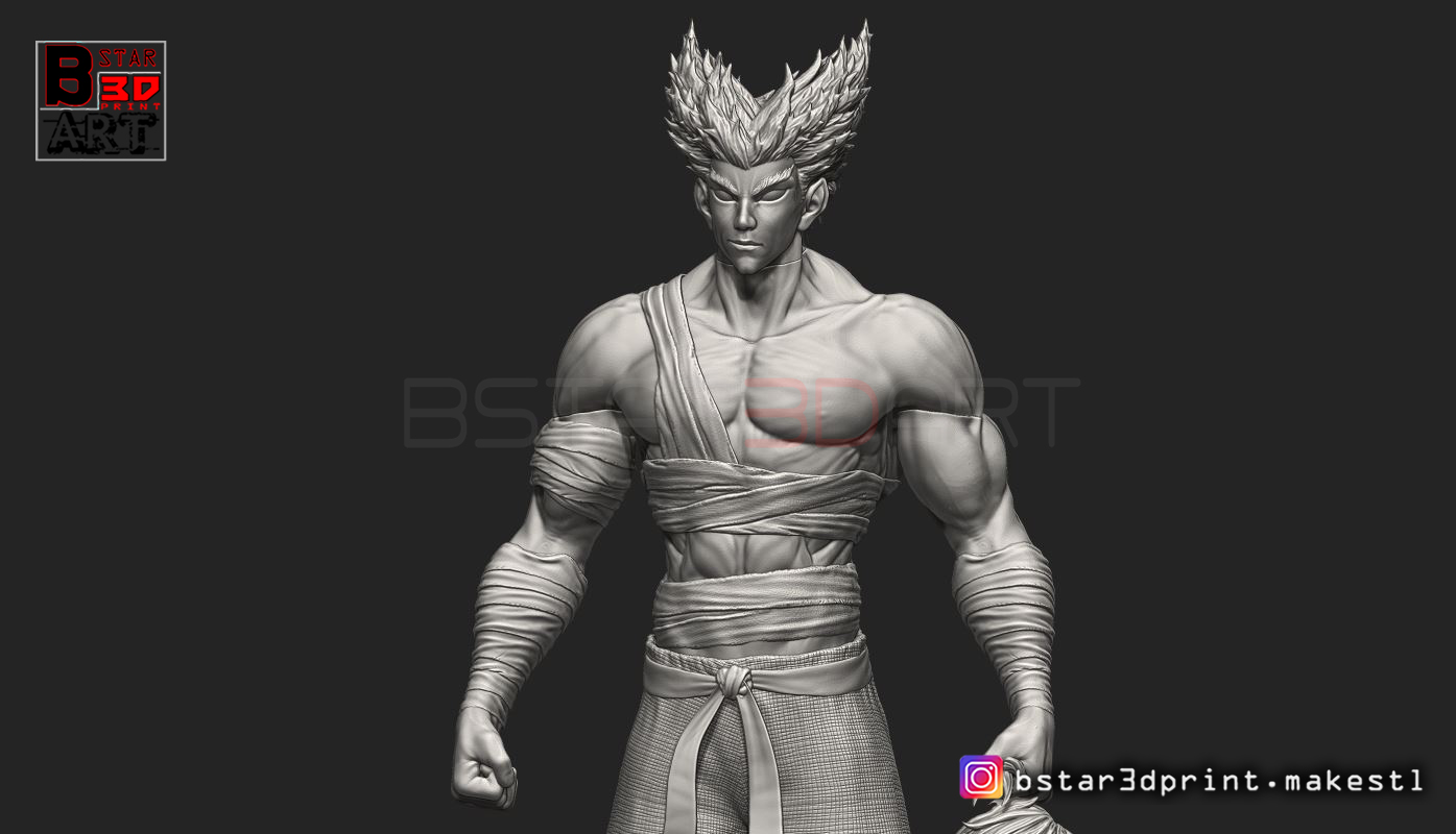 Файл STL Garou - One punch Man - Fan Art - Realistic Version 👊 ・Модель ...