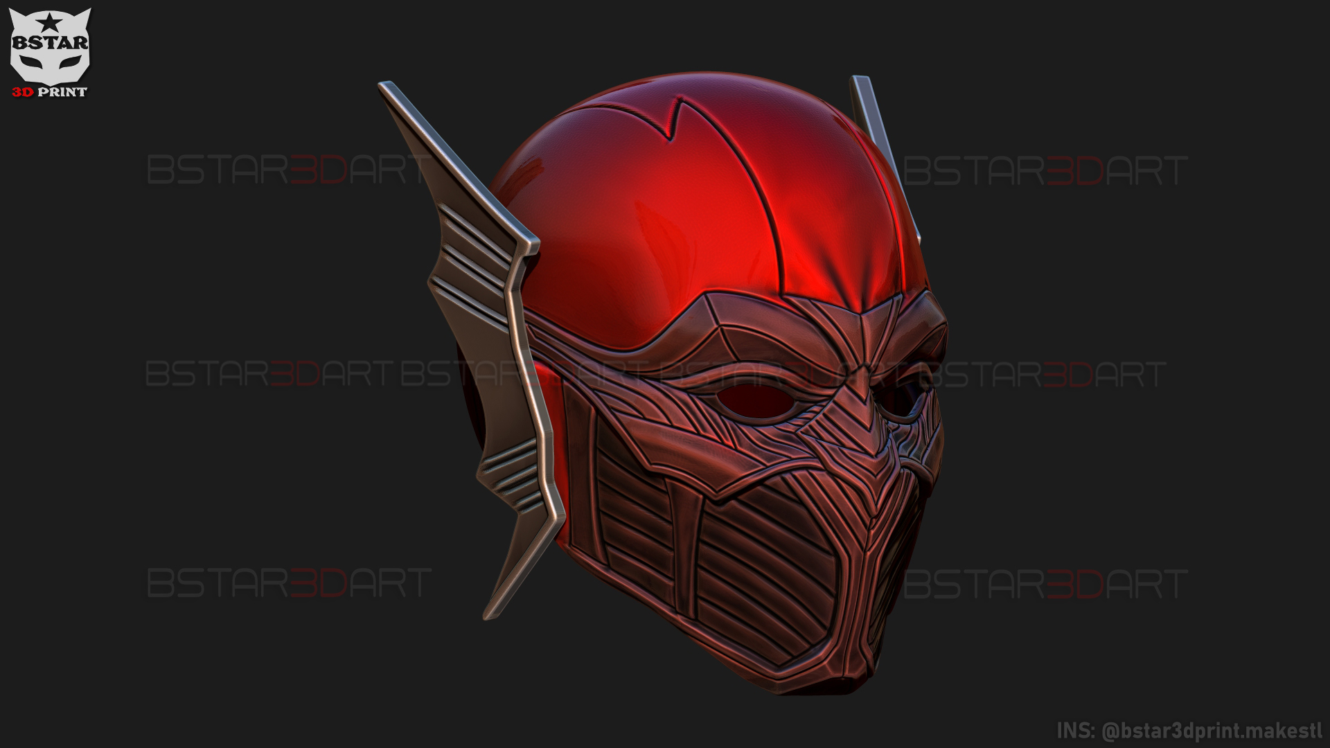 STL file Red Death Batman Mask - Flash Mask - DC Comics 3D print model ...
