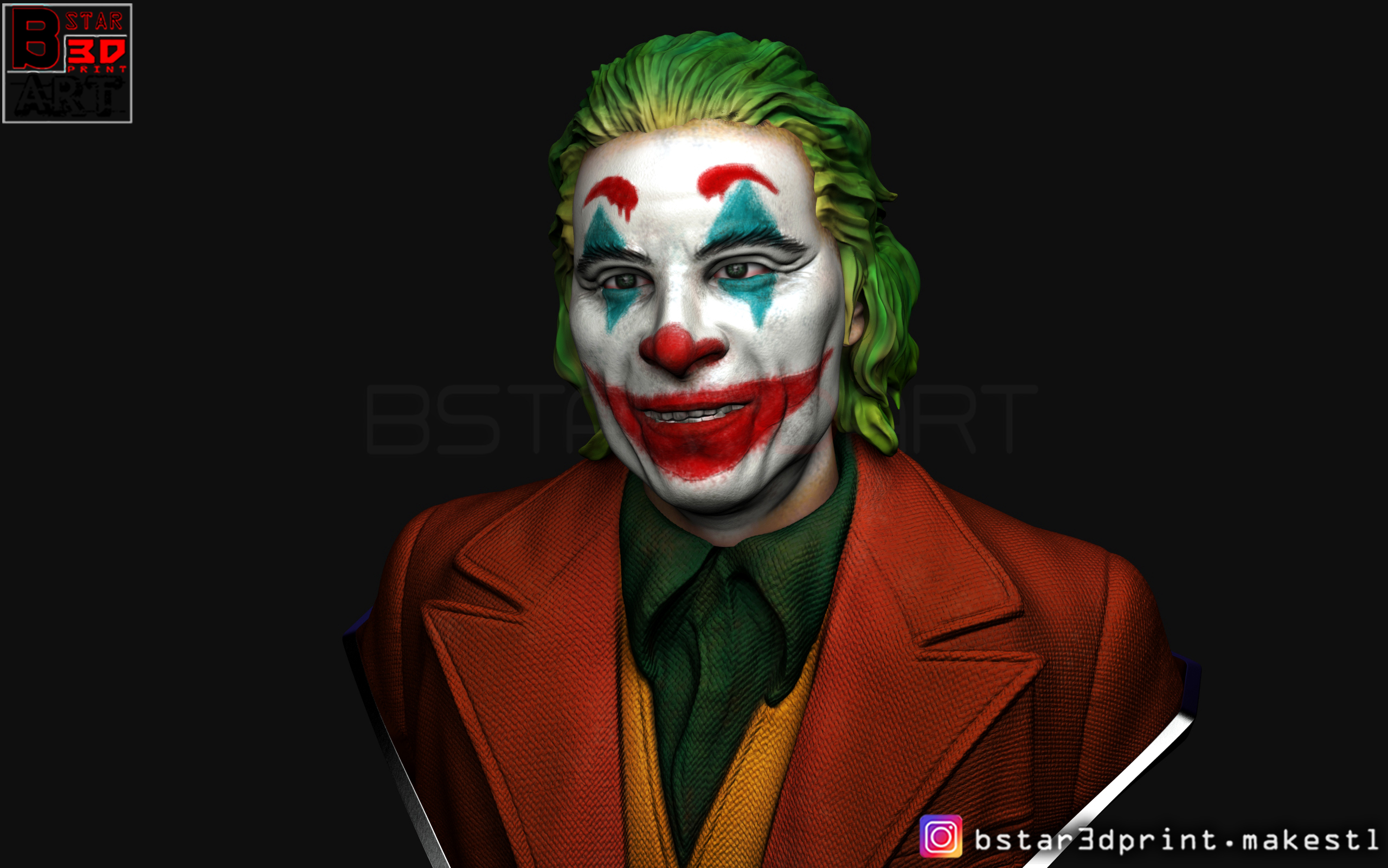 🃏 Buste du Joker - extrait du film Joker 2019・Fichier STL pour ・Cults