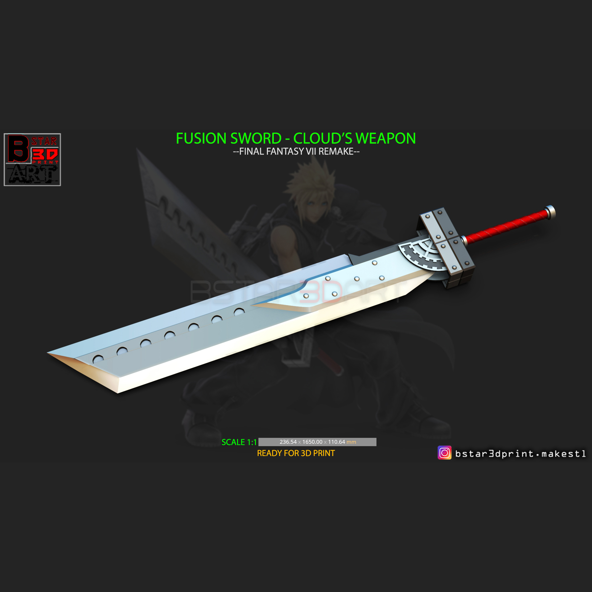 STL file Fusion Sword Cloud - Final Fantasy VII remake 🗡️ ・3D printing ...