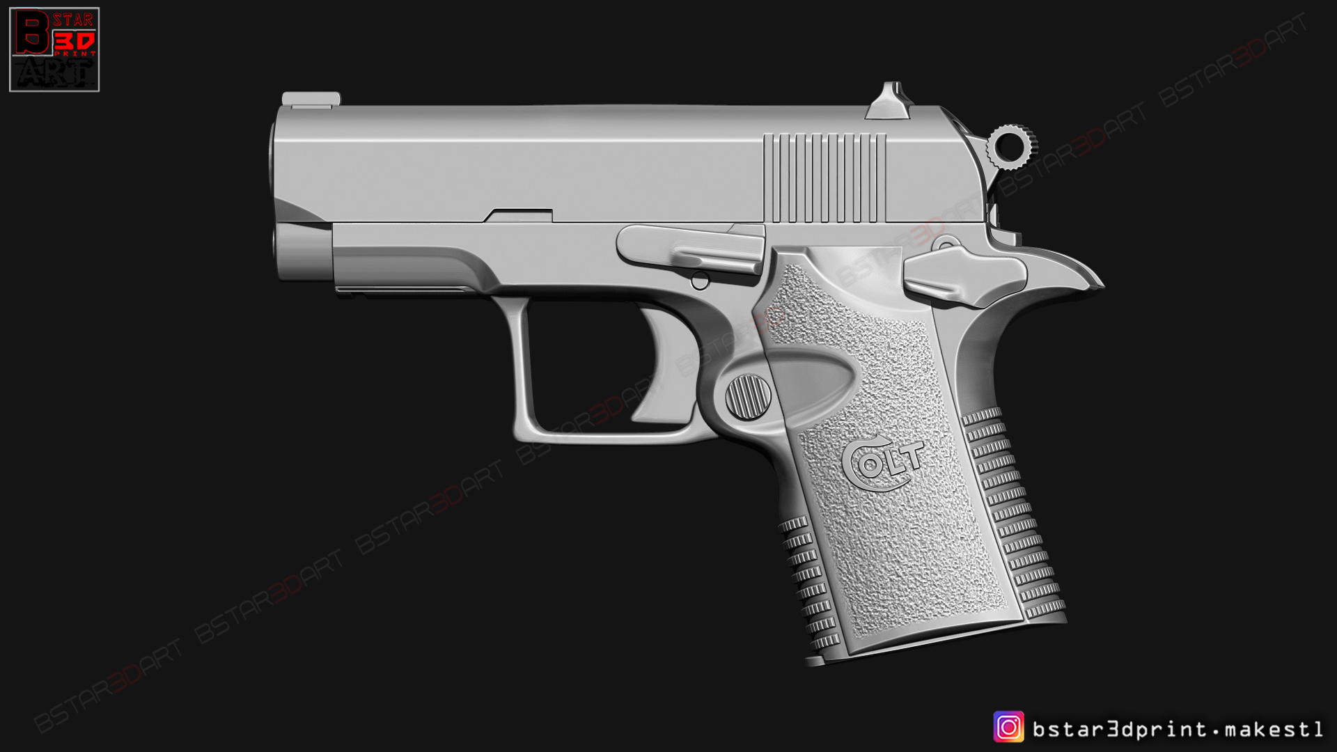 Archivo STL Pistola Colt 380 Auto - Impresión 3D 🎨 ・Modelo para ...