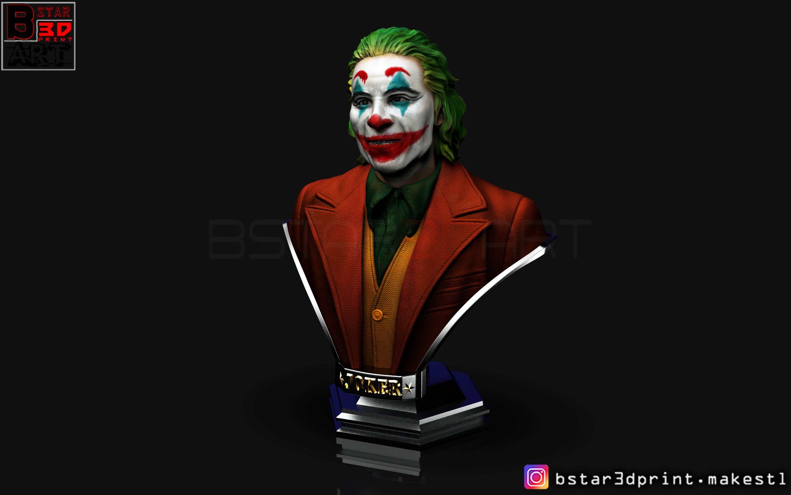 🃏 Buste du Joker - extrait du film Joker 2019・Fichier STL pour ・Cults